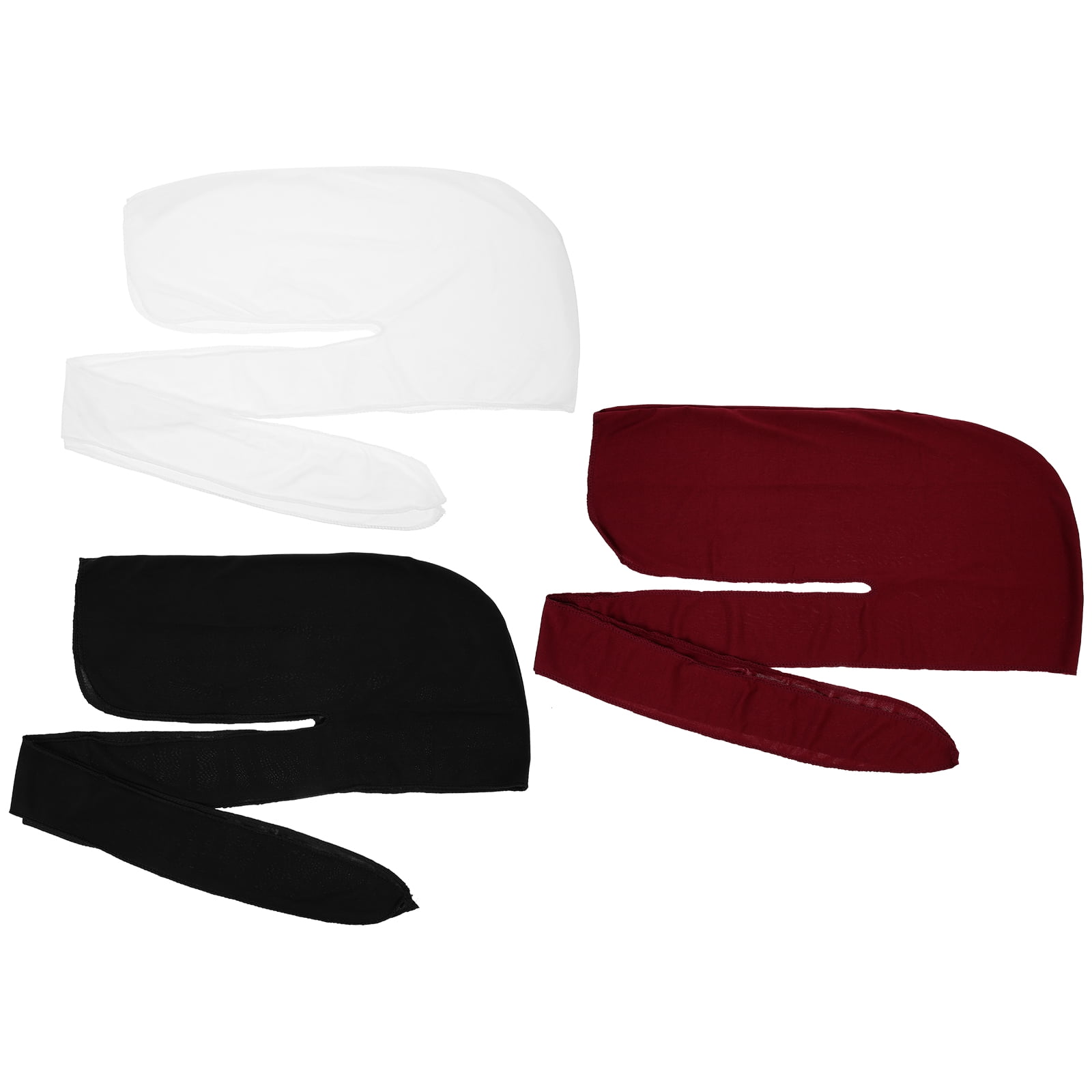 Tineasur 3pcs Hair Protector Head Wraps Black Synthetic Material for ...