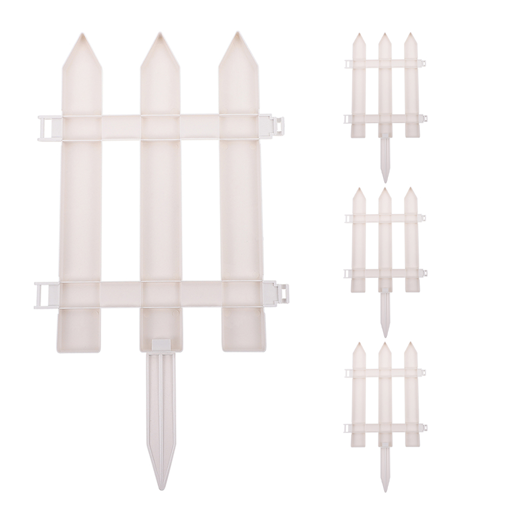 Tineasur 4 Sets White Plastic Garden Picket Fence Christmas Garden ...