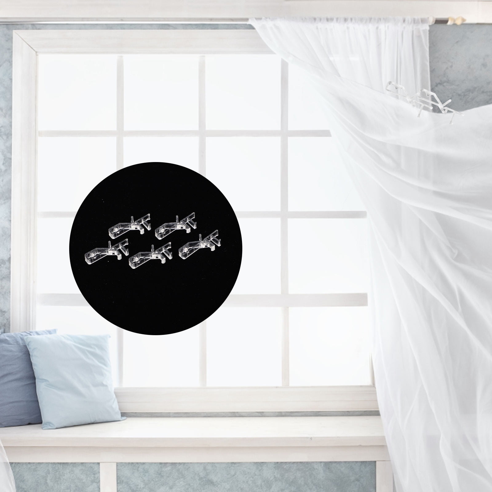 Tineasur 40pcs White Plastic Adjustable Pinch Curtain Clips for Hanging ...