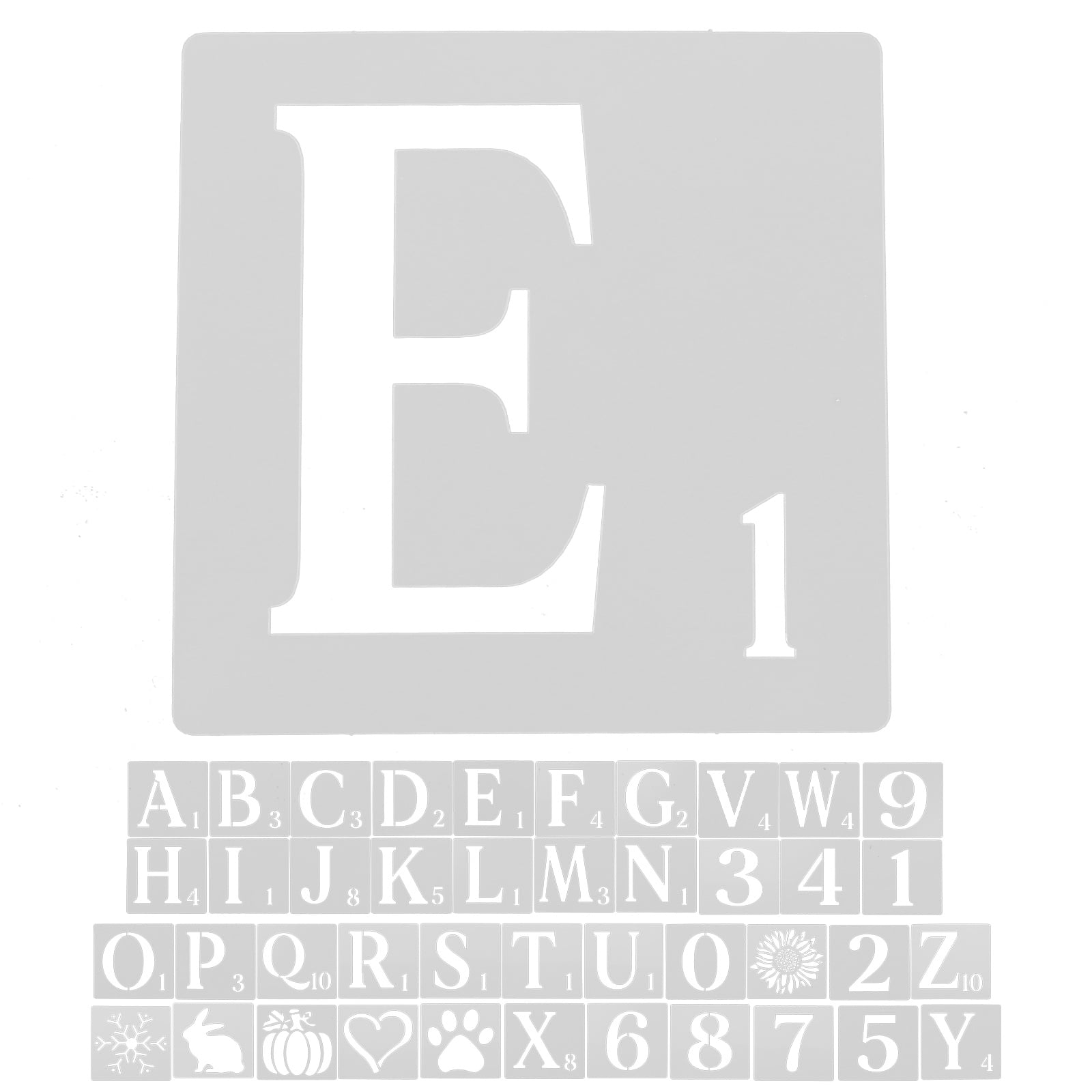 Tineasur 42 Pieces Set White Drawing Stencils Set featuring Small ...