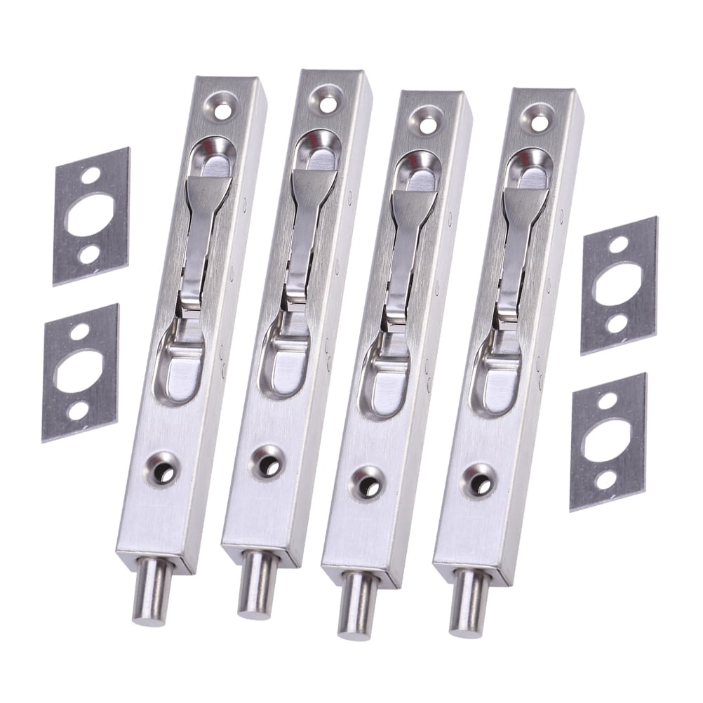 Tineasur 4Pcs Metal Door Latch Guard Silver Concealed Spring Design for ...