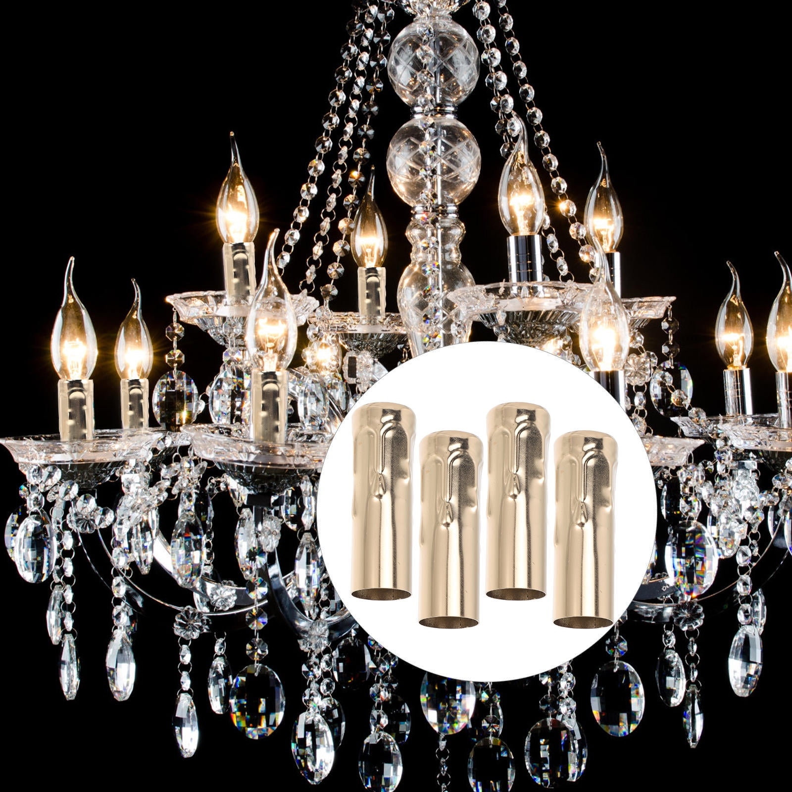 Tineasur 4Pcs Metal Flanging Sleeve Light Socket Cover Cylindrical for ...