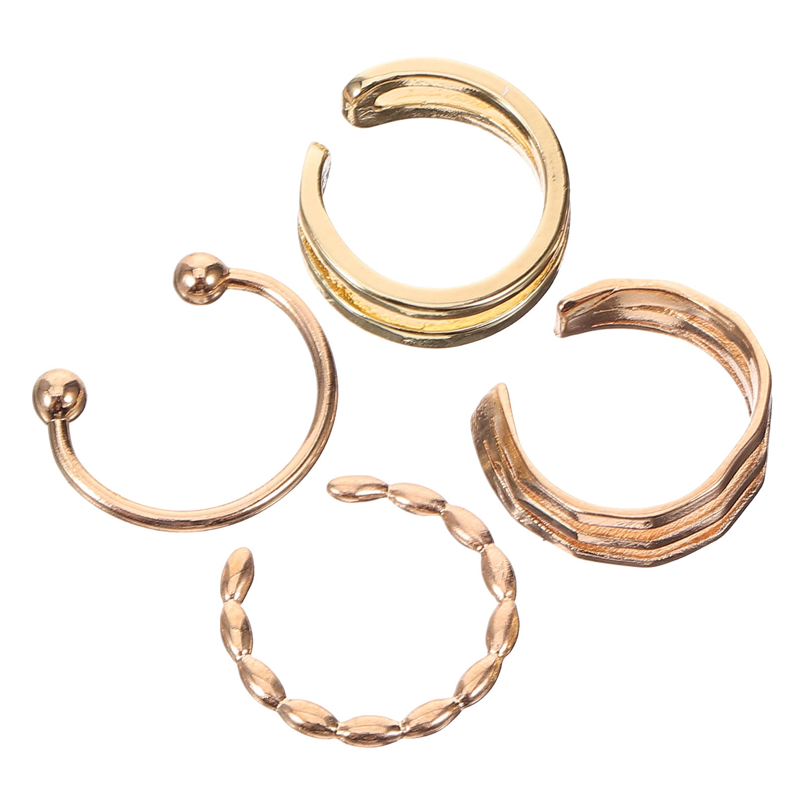 Tineasur 4pcs C-Shaped Golden Copper Ear Bone Clips for Sensitive Ears ...