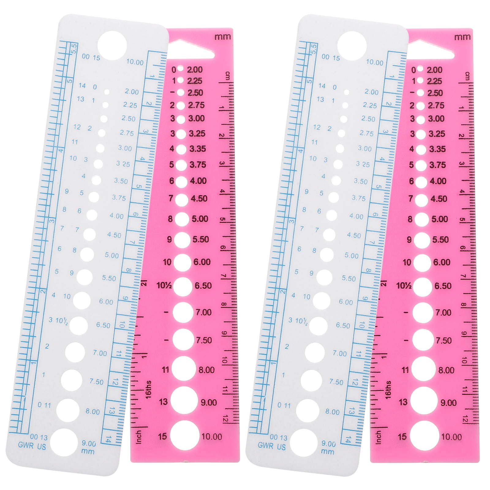 Tineasur Sewing Ruler Plastic Knitting Needle Measuring Rulers Assorted ...
