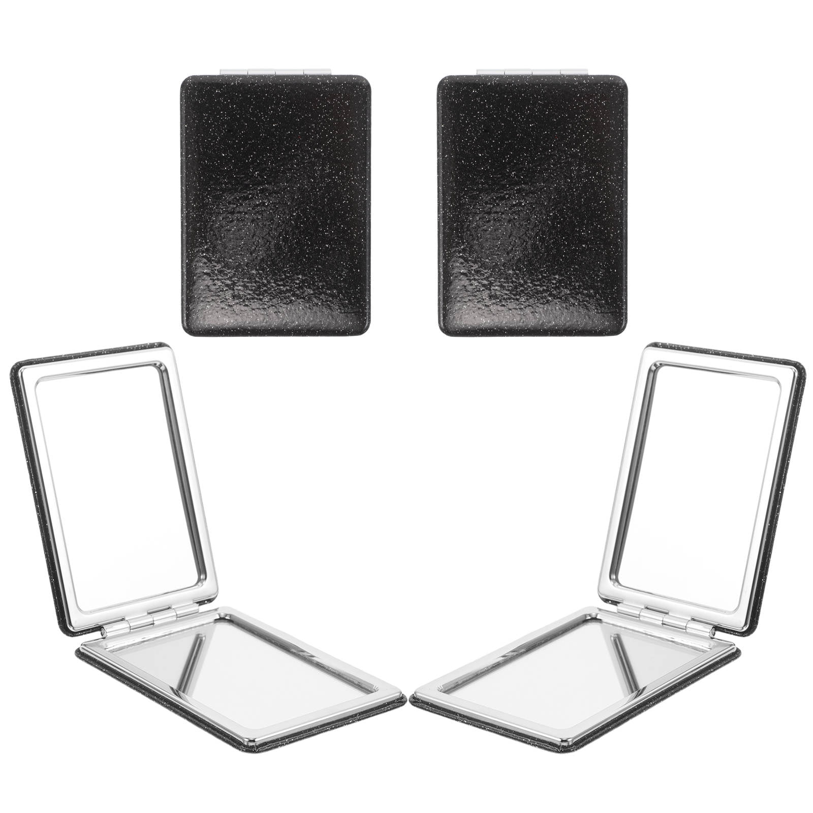 Tineasur Foldable Vanity Mirror Dual-Sided Compact Black PU for Travel ...