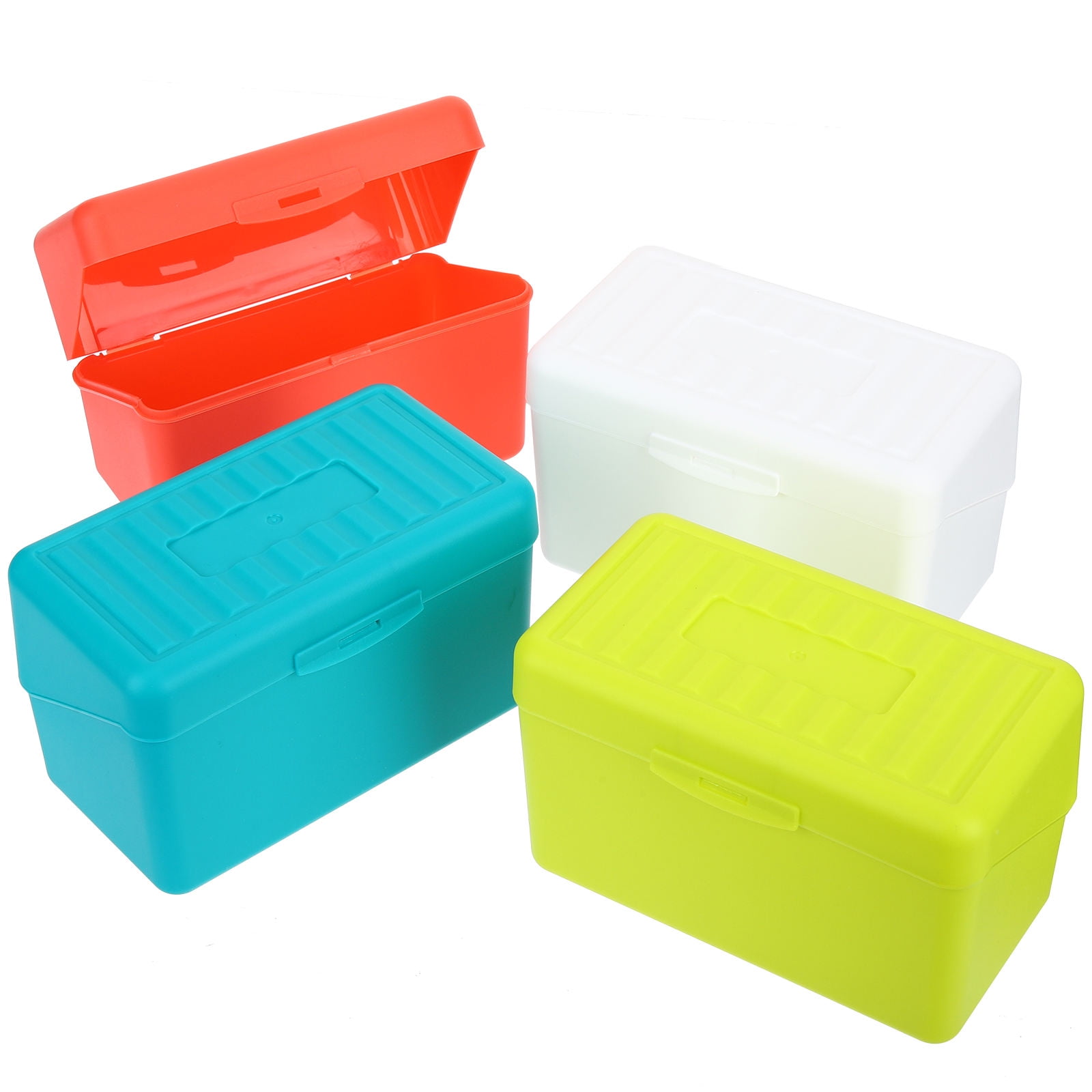 Tineasur 4Pcs Assorted Color Index Card Organizer Case Plastic Filing ...