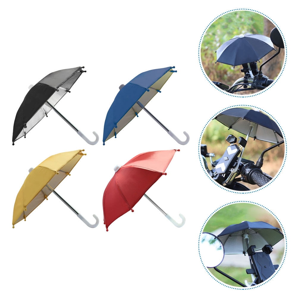 Tineasur Mini Parasol Phone Umbrella Black Polyester 4Pcs - Walmart.com