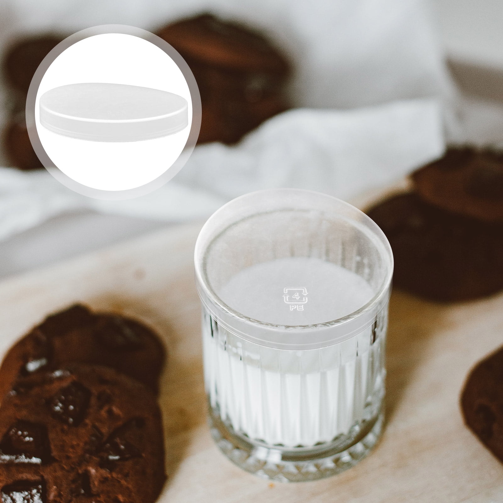 Tineasur 50Pcs Juice Bottle Caps Transparent Circular PE Material for ...