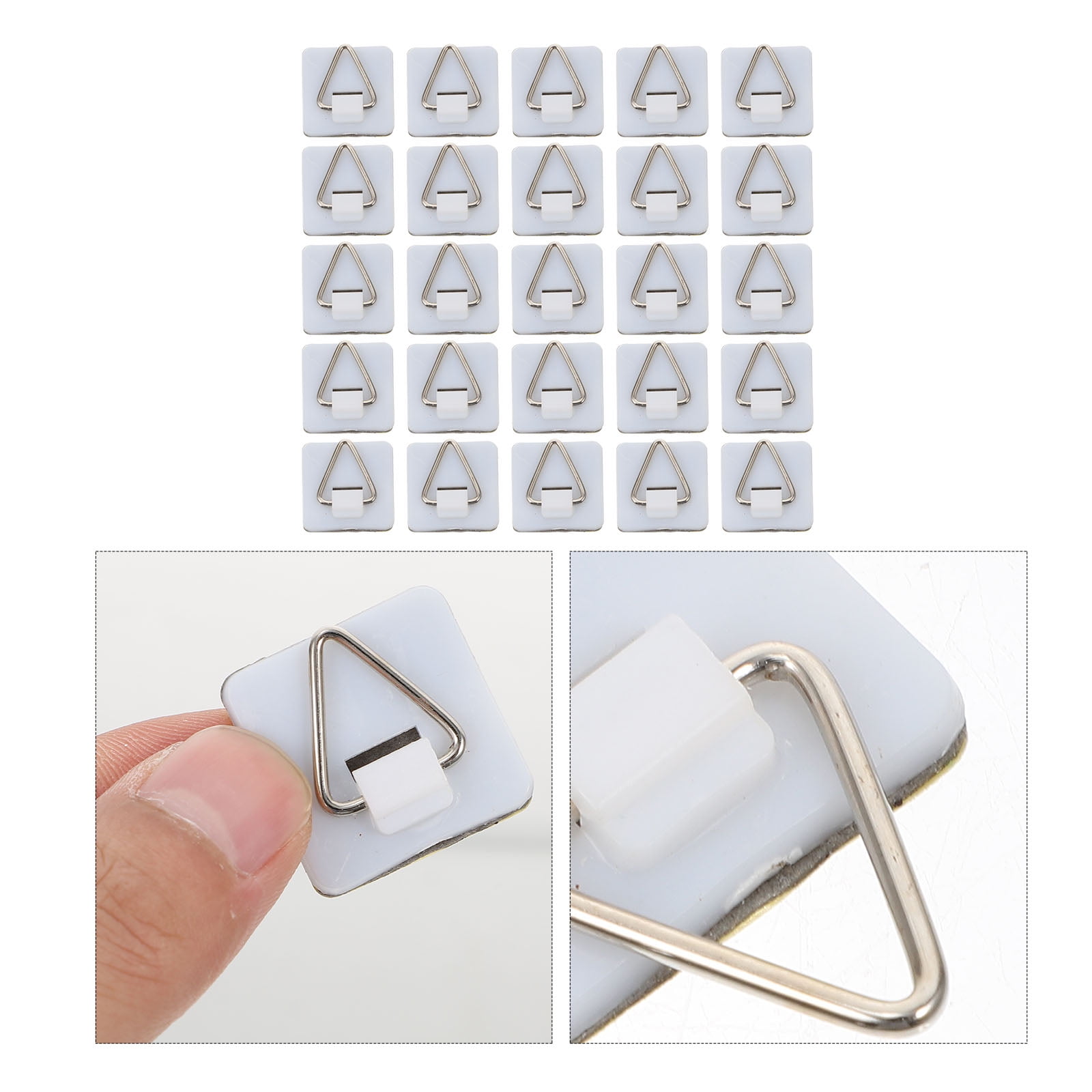 Tineasur 50pcs Sturdy Nontrace Plastic Triangle Photo Hangers ...