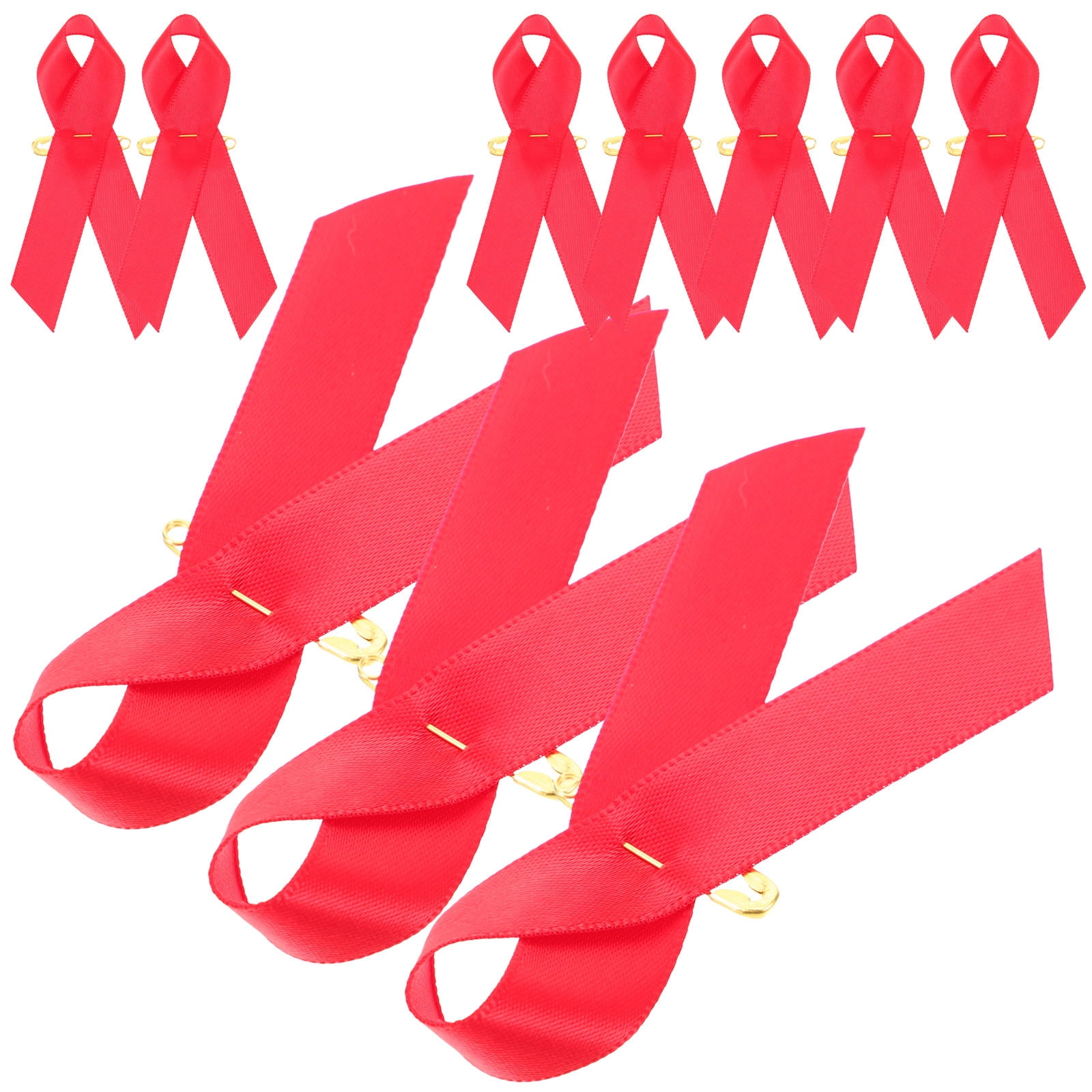 Tineasur 50Set Caring Decorative Red Ribbon Pins AIDS Awareness Symbol ...