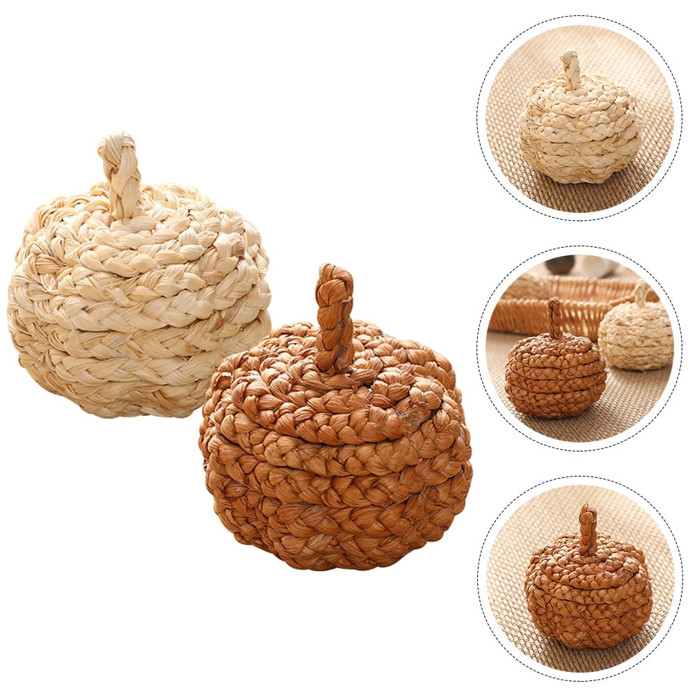Tineasur 51Pack Straw Woven Pumpkin for Party Decoration Harvest ...