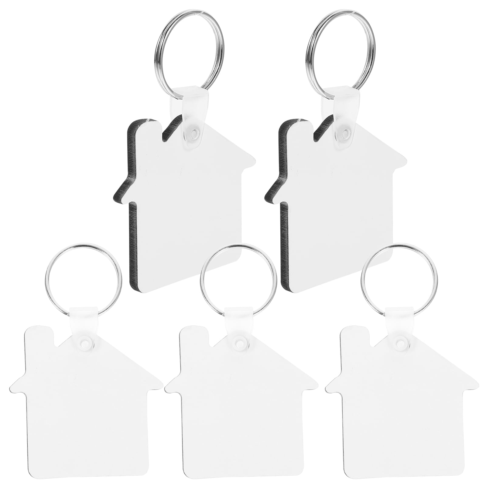 Tineasur 5Pack Diy Blank Keychain Wooden Rectangular Sublimation ...