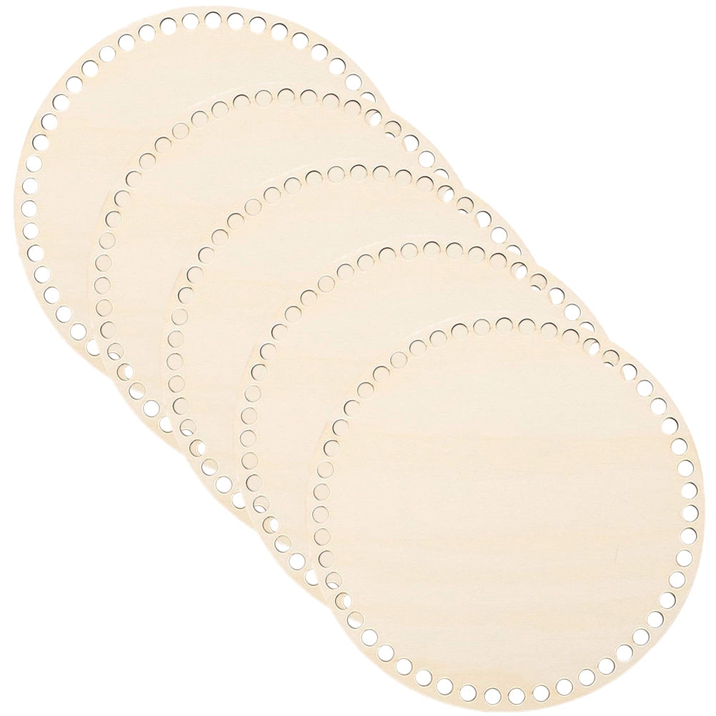 Tineasur 5Pcs Crochet Supply Unfinished Wood Craft Base For Diy ...