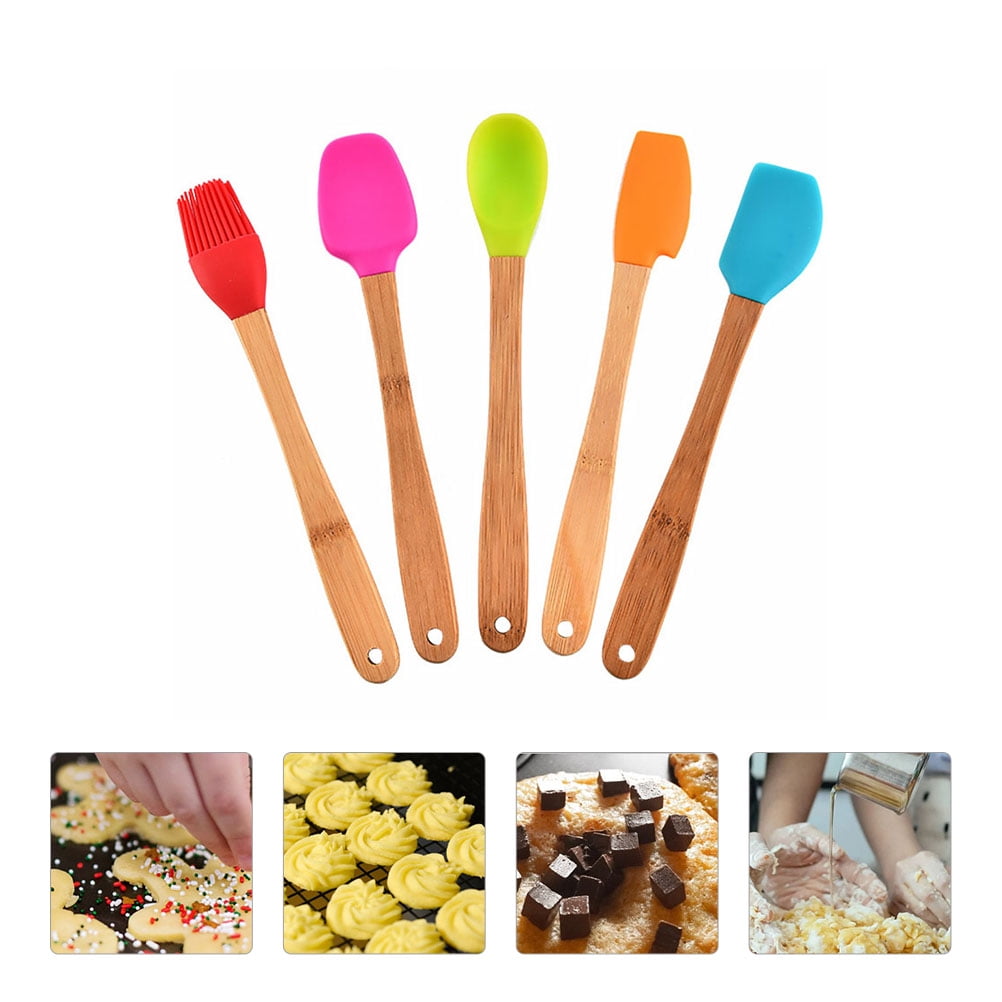 Tineasur 5Pcs NonStick Kitchen Spatula Silicone Baking Brush For Mixing ...
