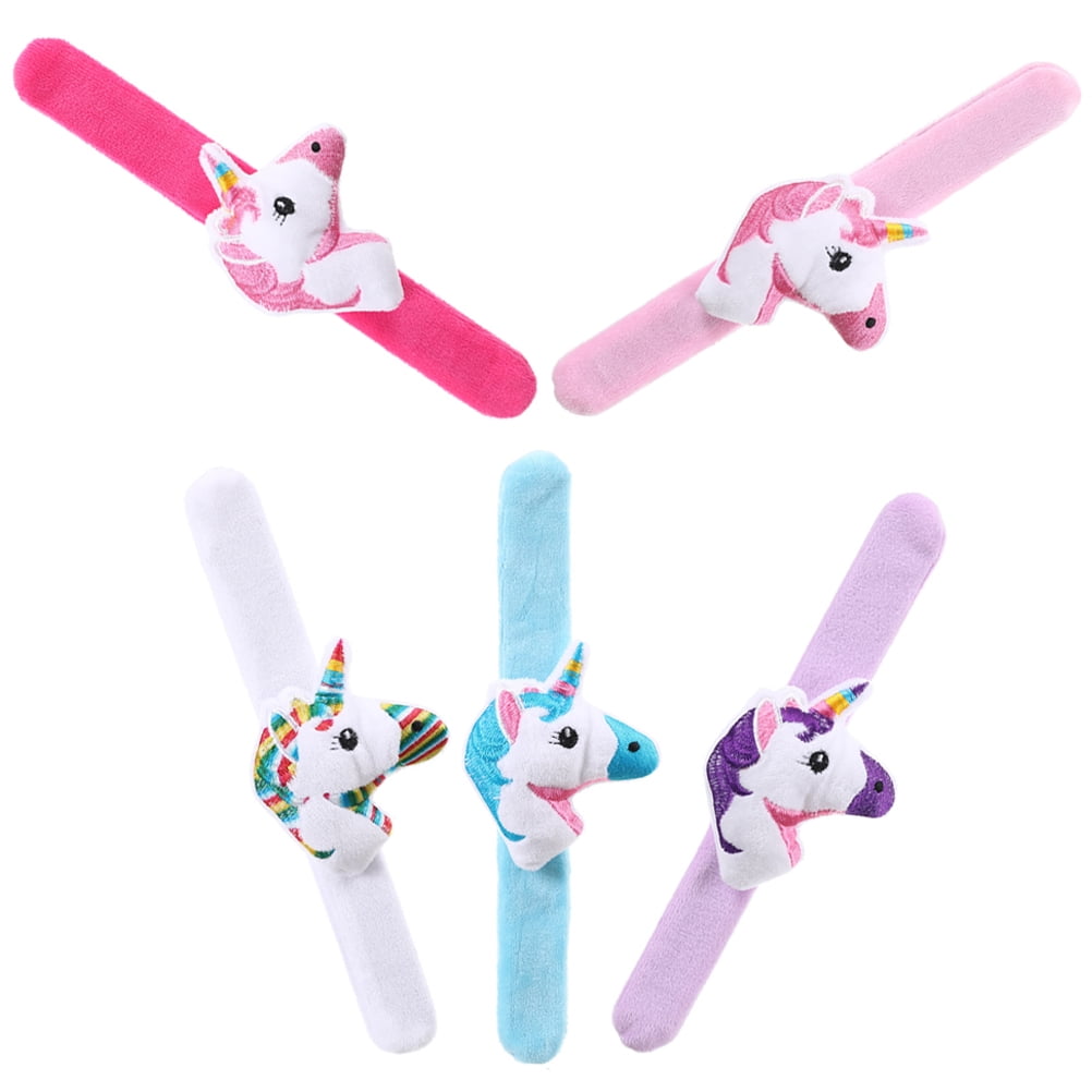 Tineasur 5pcs Stuffed Unicorn Slap Bracelets Childrens Wristbands Wearable Decorative - Walmart.com