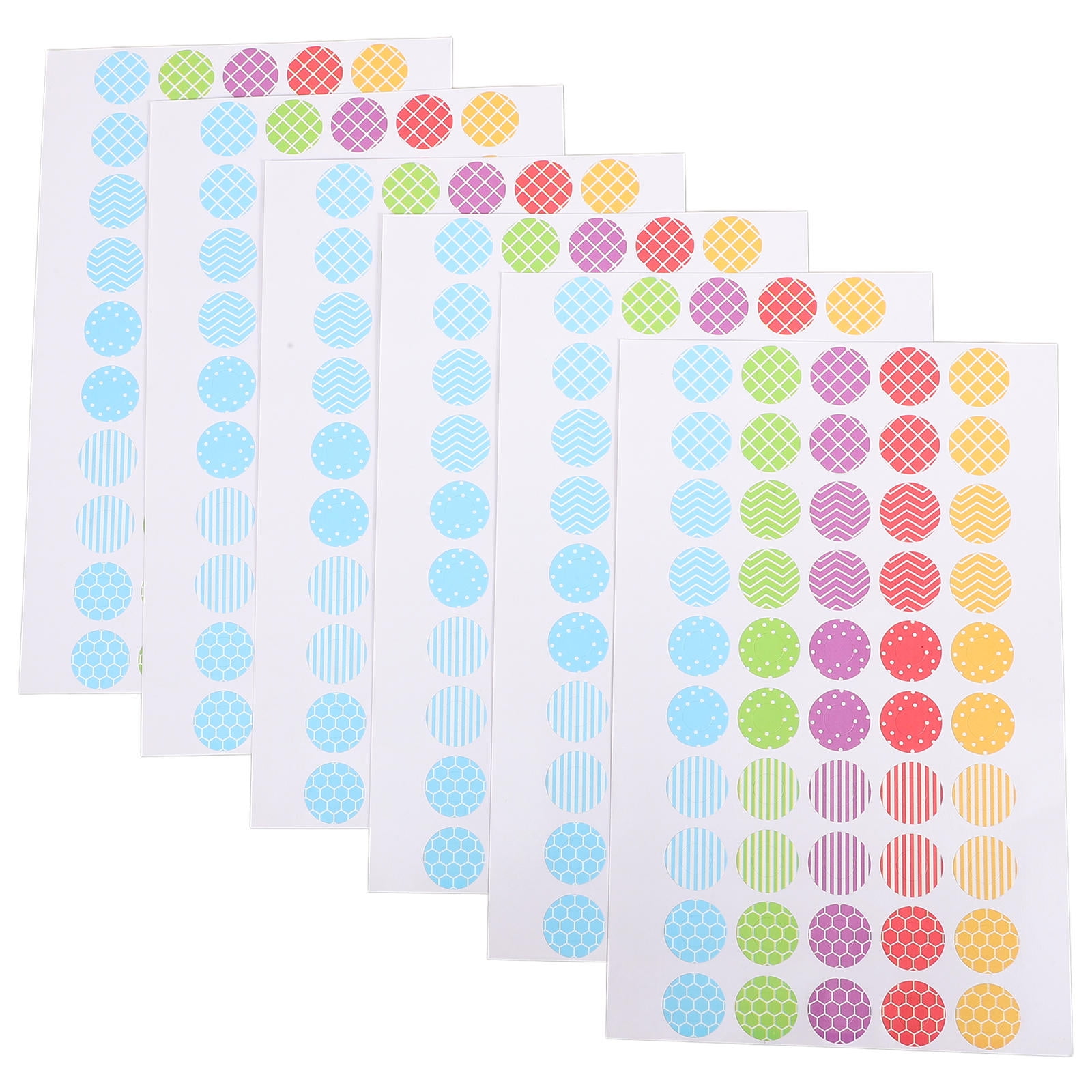 Tineasur Assorted Color Circular Hole Punch Stickers, 6 Sheets ...