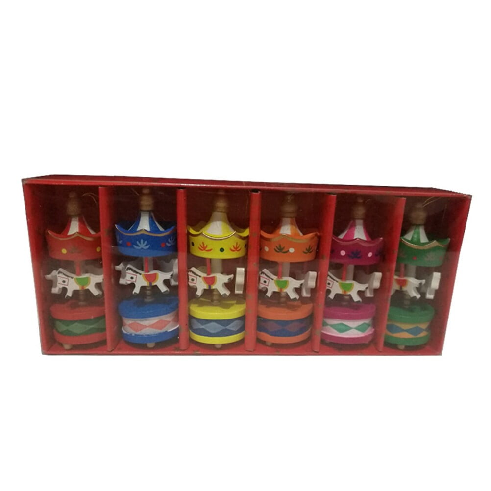 Tineasur 6Pcs Carousel Horse Toy Assorted Color Rotating Carousel Shape ...