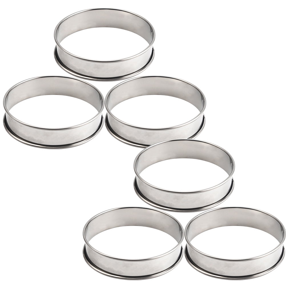Tineasur Cake Ring Mold Cake Mousse Mold Silver Stainless Steel 6Pcs ...
