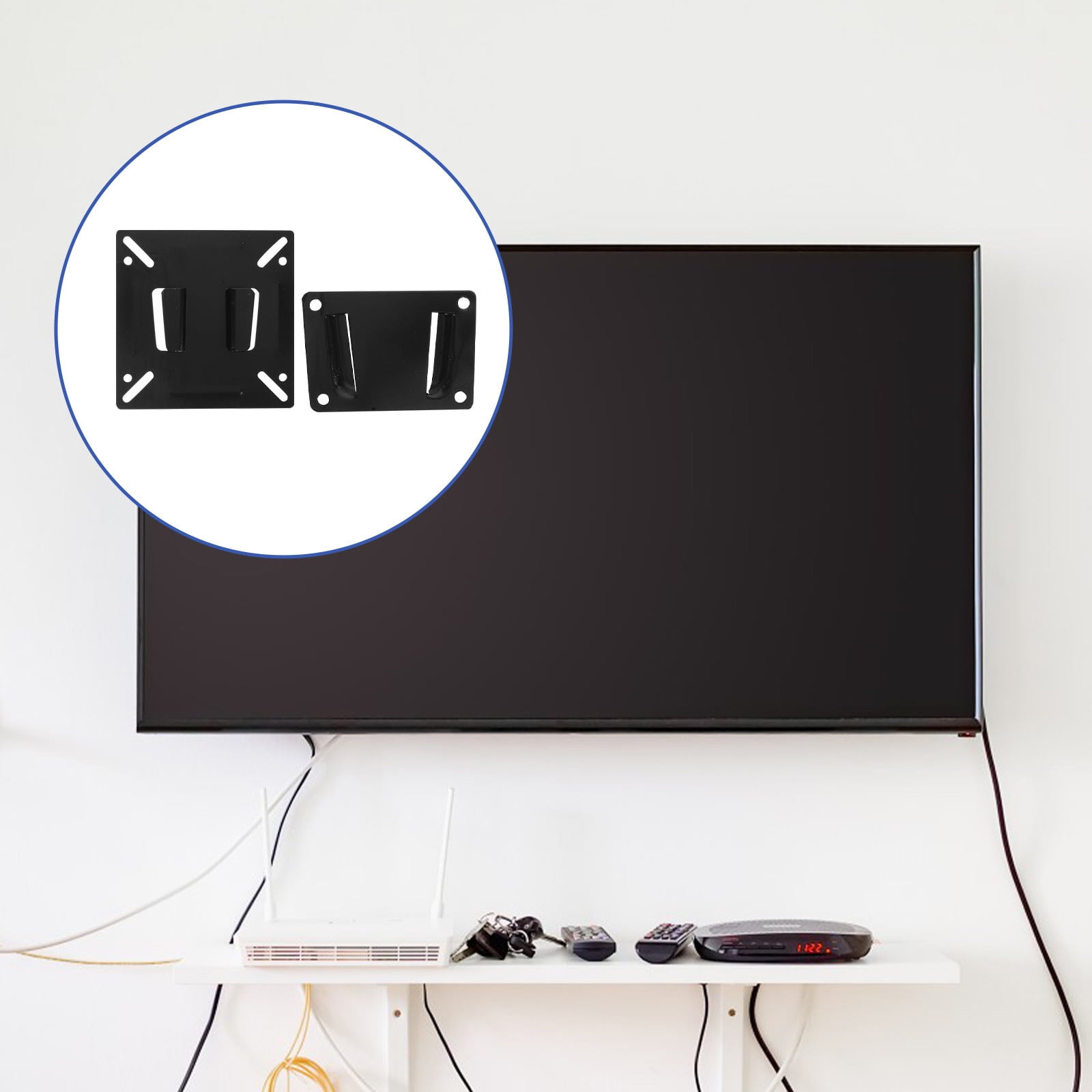 Tineasur 8PCS Wall Mount Display Black Iron Bracket Monitor Hanger for ...