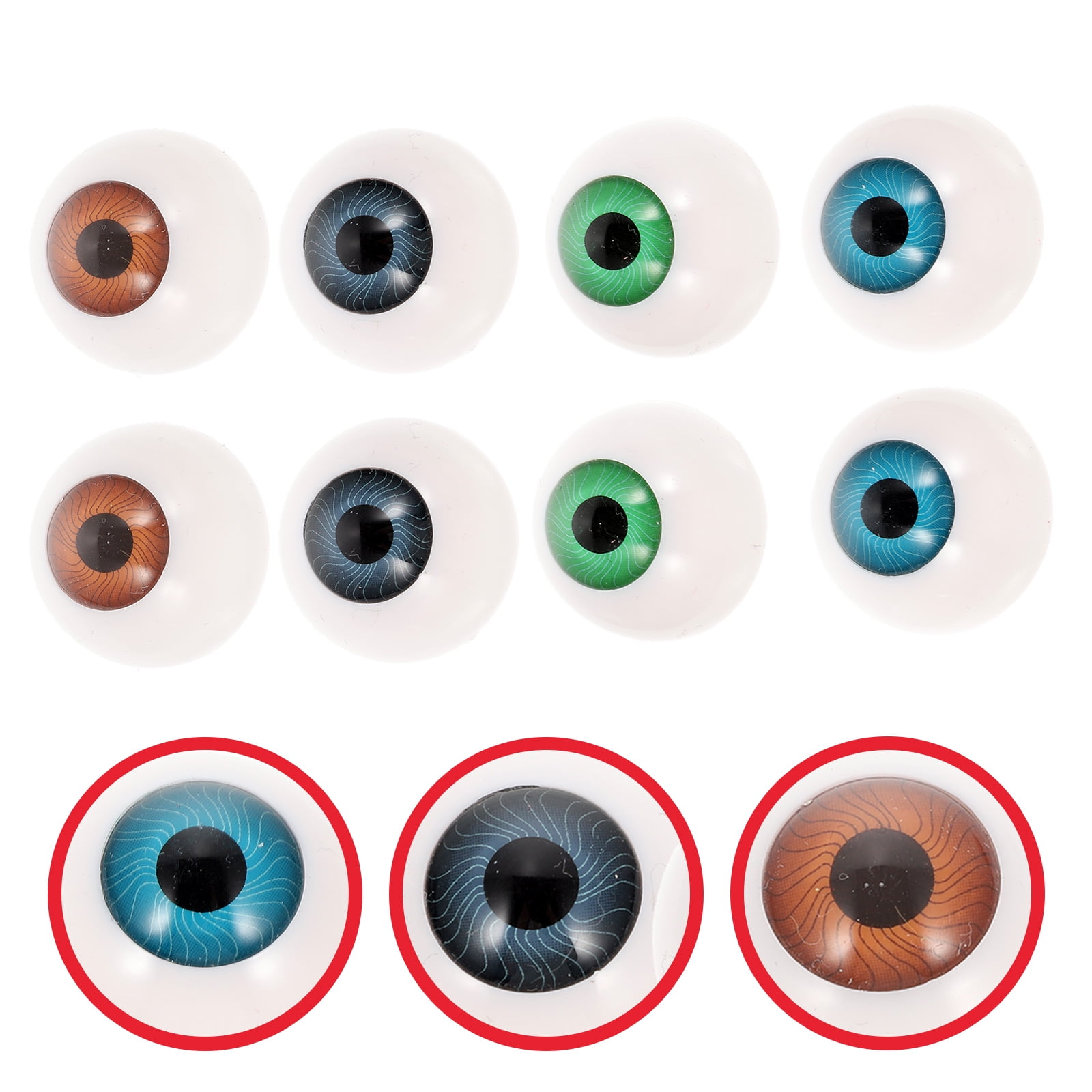 Tineasur Plastic Eyeballs 8Pcs Realistic Craft Doll Eyes for DIY ...