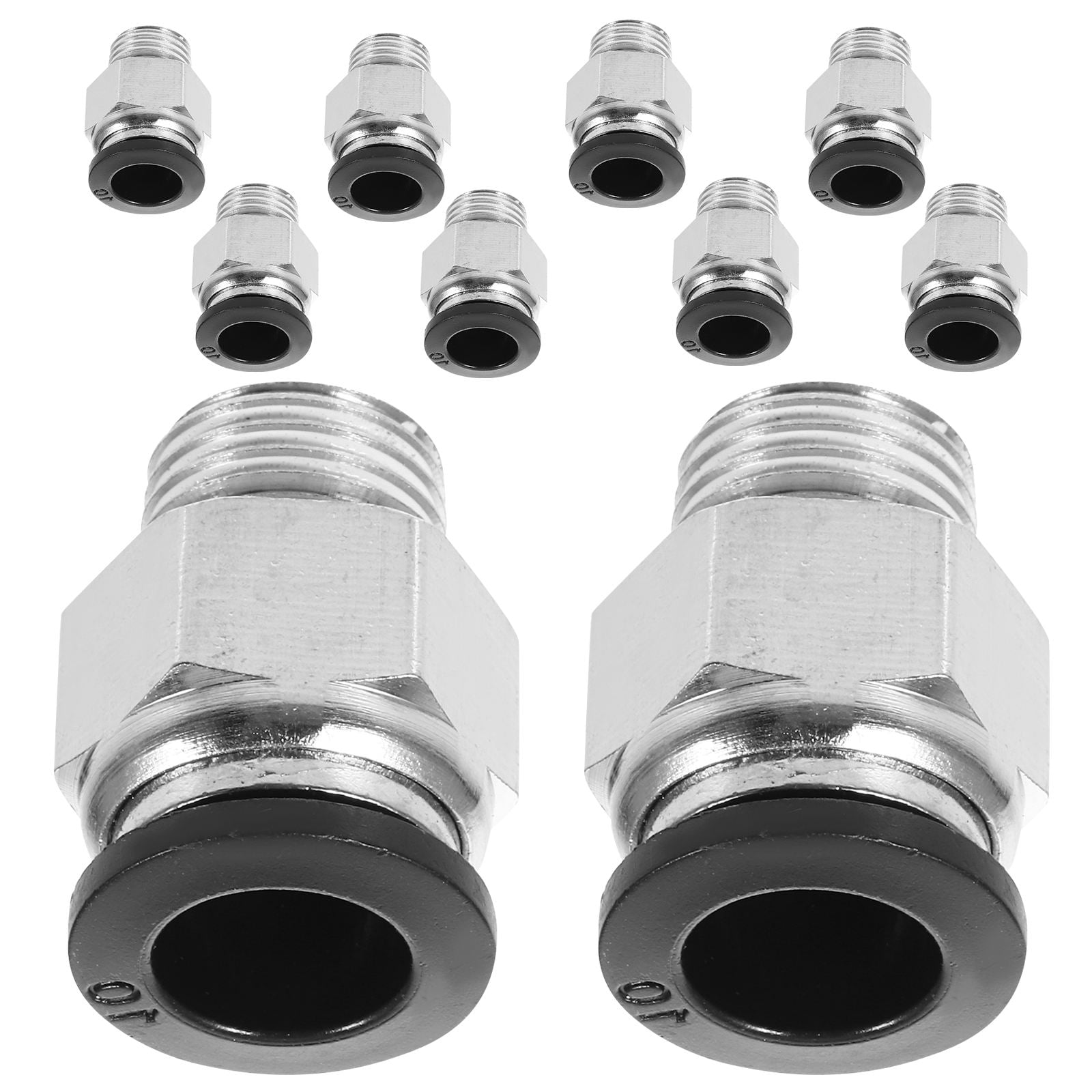Tineasur Air Tool Coupler Pneumatic Straight Fittings 10Pack Silver ...