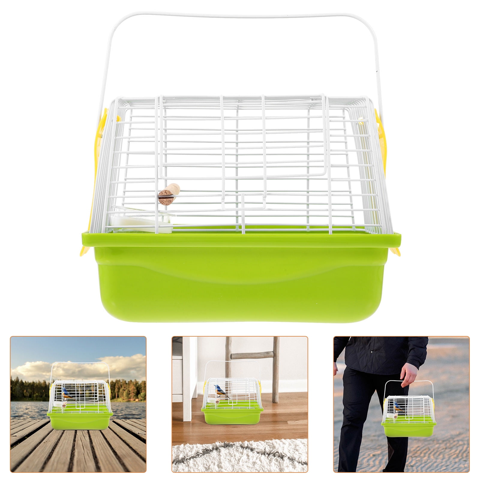 Tineasur Bird Travel Cage 1 Set Portable Metal Pet Bird Carrying Cage ...