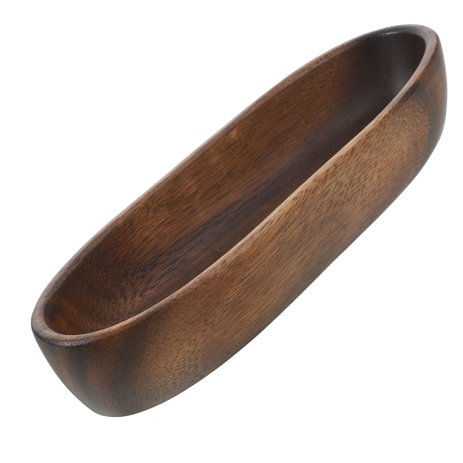 Tineasur Wood Tray Boat Shaped Food Dish Dark Brown 1Pack - Walmart.com