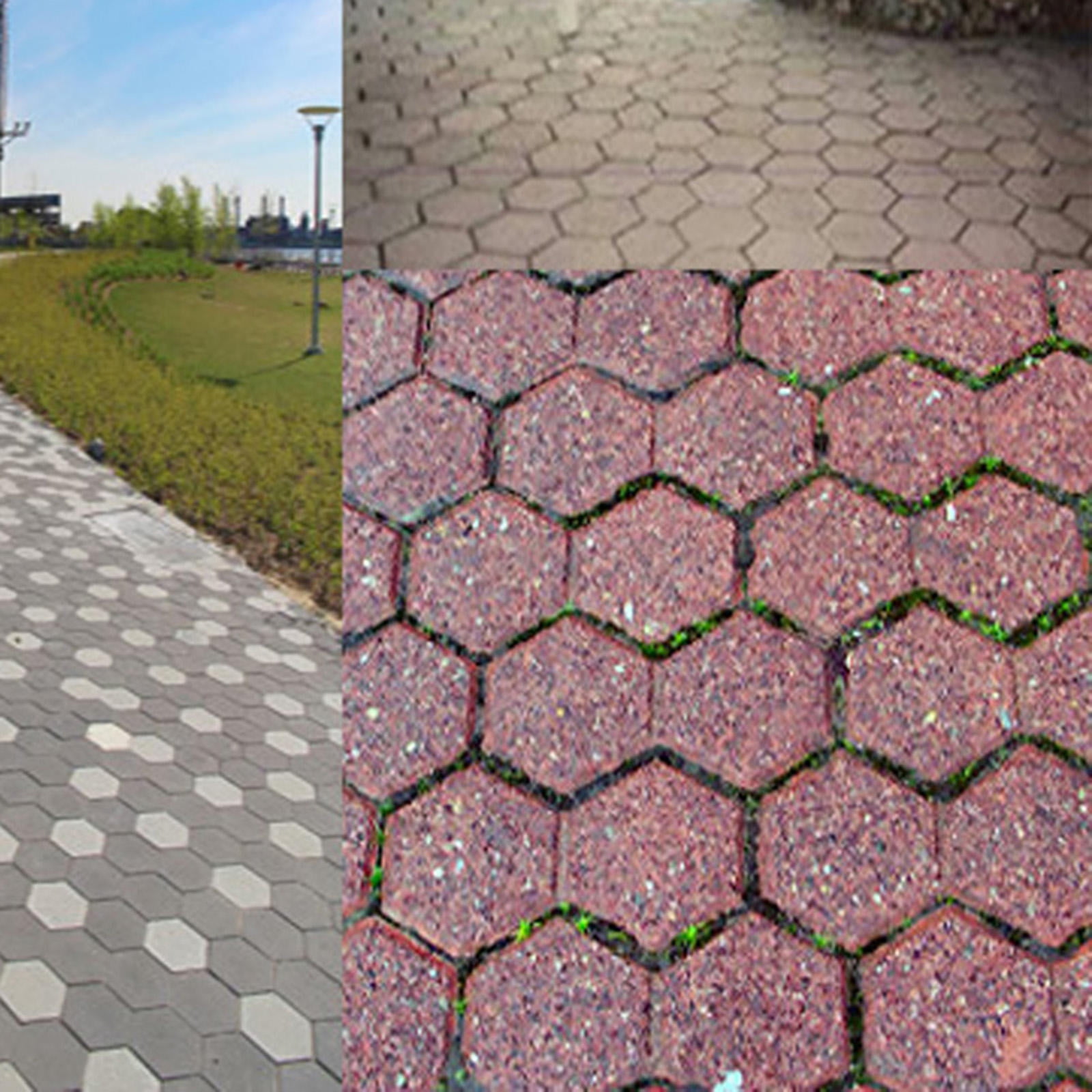 Tineasur DIY Garden Concrete Paving Molds Hexagon Shape for Driveways ...