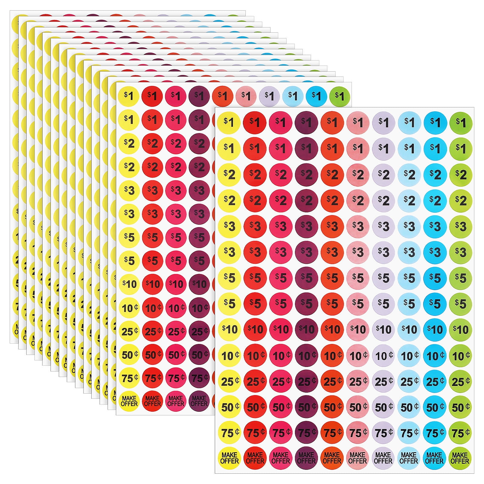 Tineasur Circle Price Stickers for Yard Sale and Retail Paper Material ...
