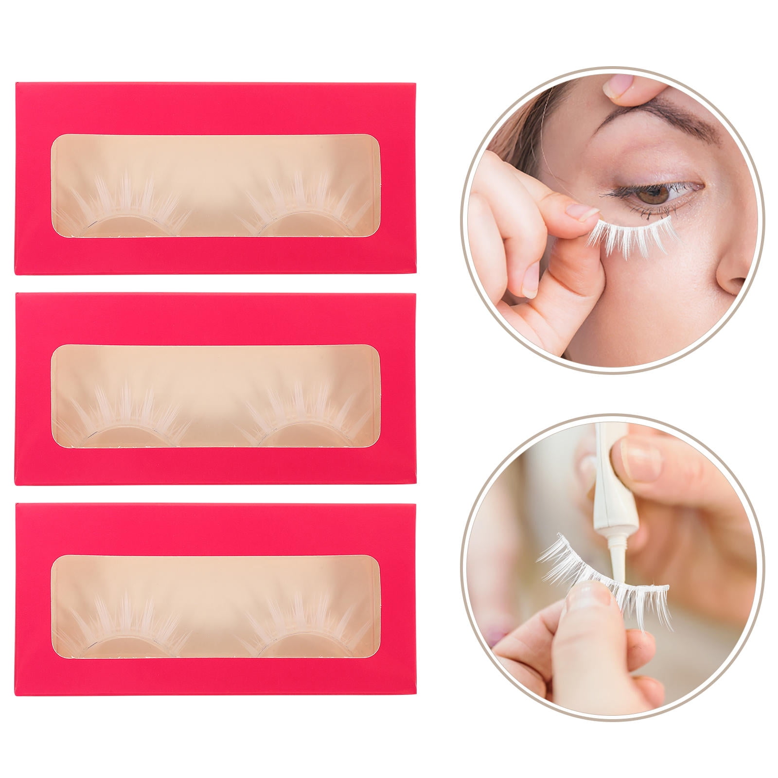 Tineasur Costume Eyelashes 3Pairs White Fake Lashes For Women - Walmart.com