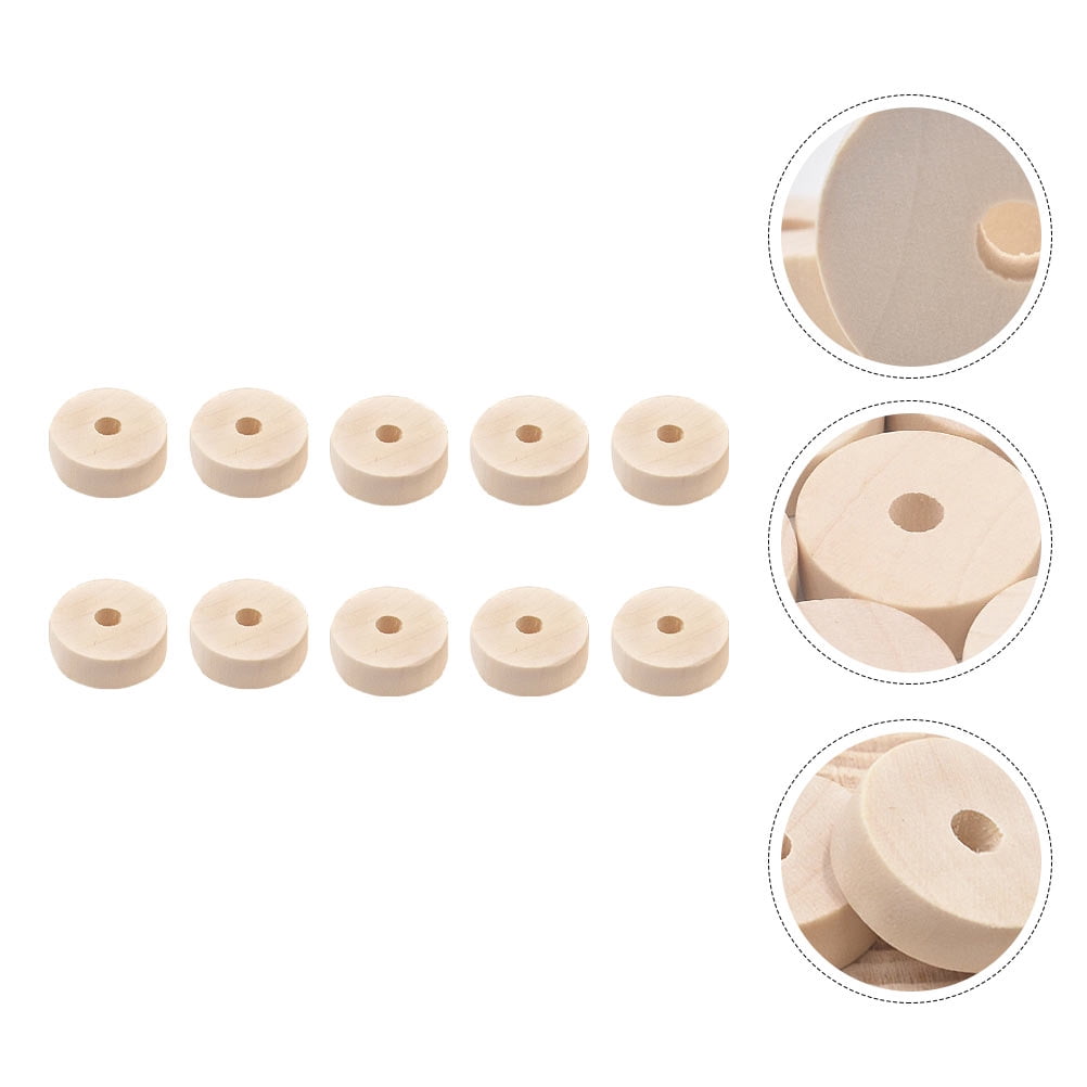 Tineasur 50Pcs Unfinished Wood Wheels DIY Blank Wooden Discs for ...