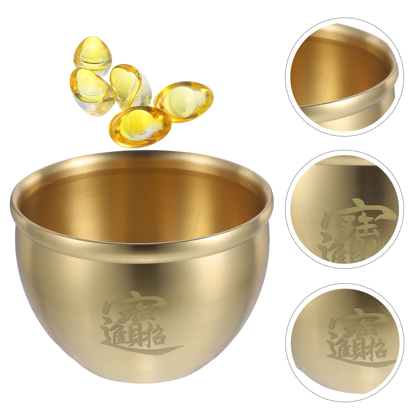 Tineasur Golden Brass Treasure Basin with Artistic Craftsmanship for ...