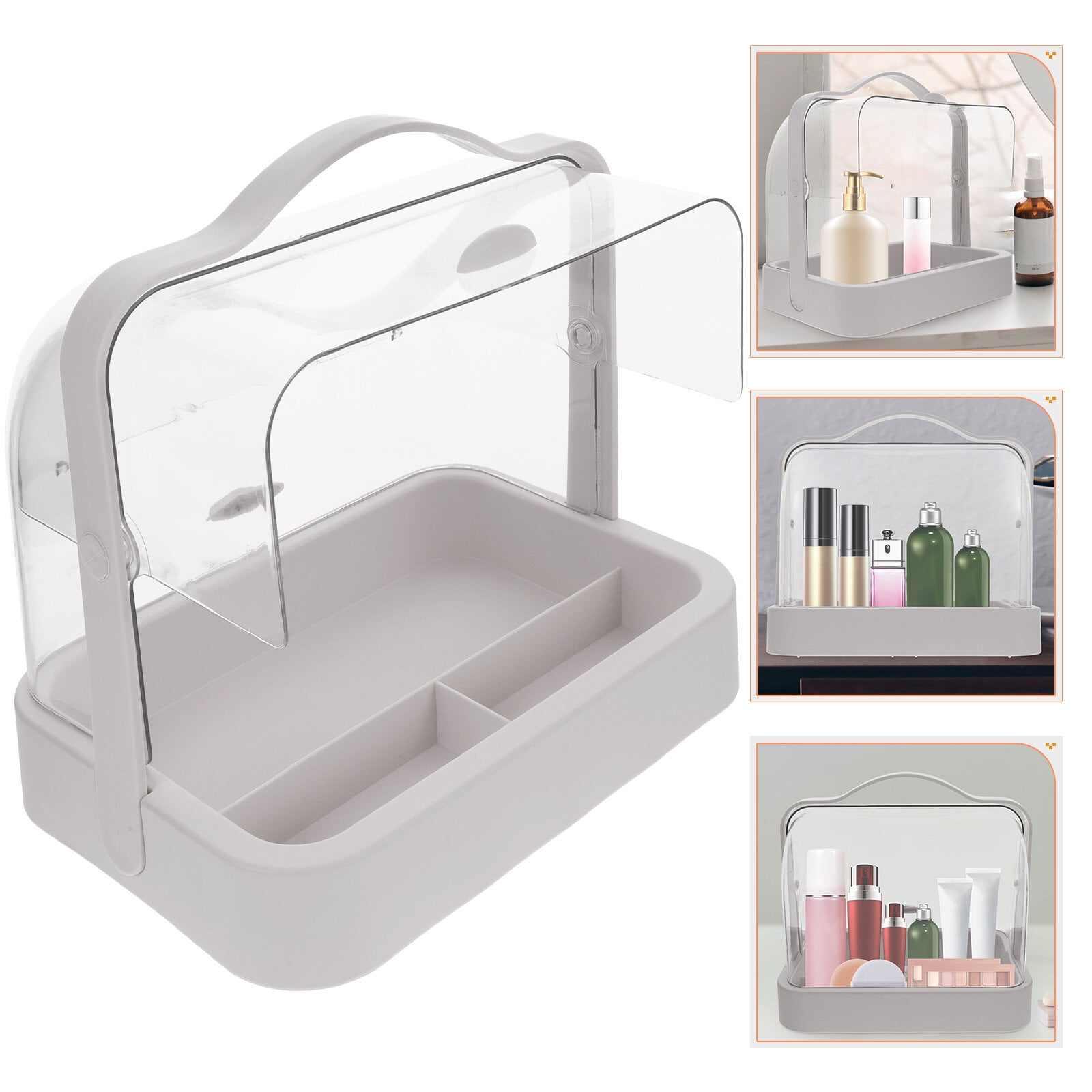 Tineasur Desktop Organizer 1Set White Clamshell Design for Cosmetics ...