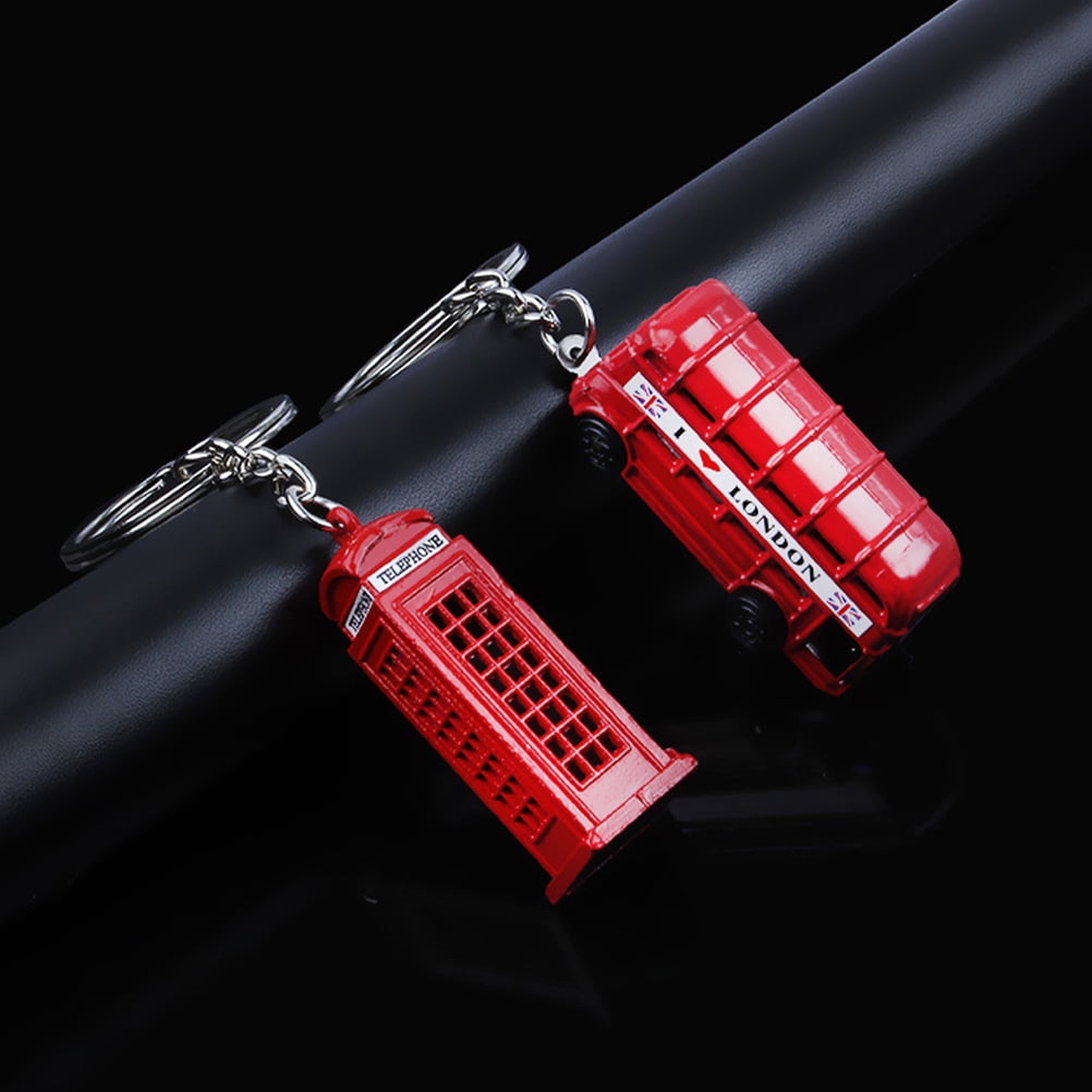 Tineasur Die Cast Keychain Telephone Booth Shape Travel Keepsake ...