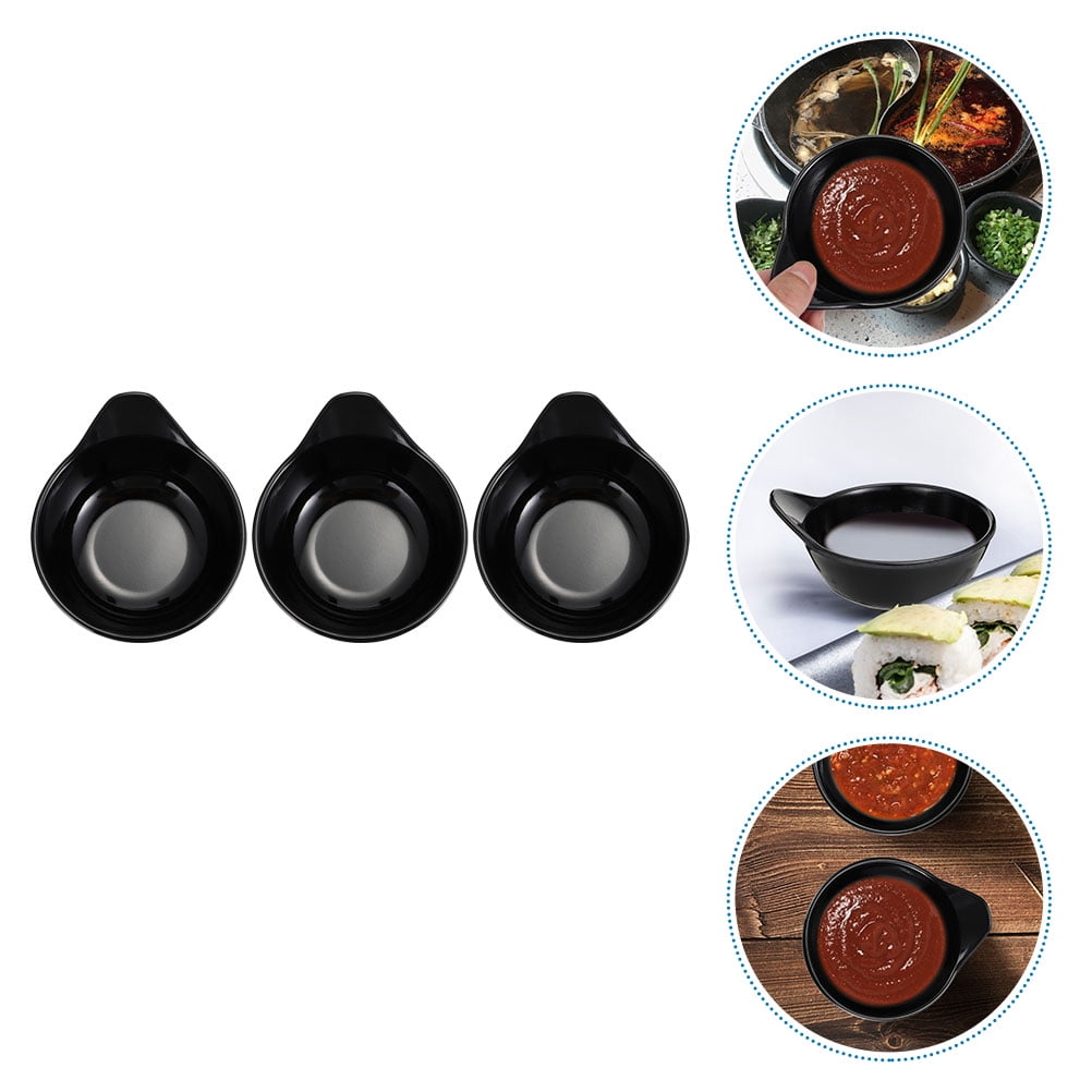 Tineasur Dipping Dishes 3Pack in Black Color for Various Sauce and ...