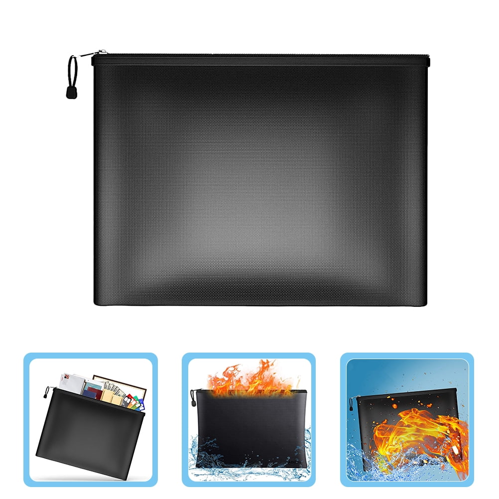 Tineasur Document Organizer Fireproof Document Folder Black Fireproof ...