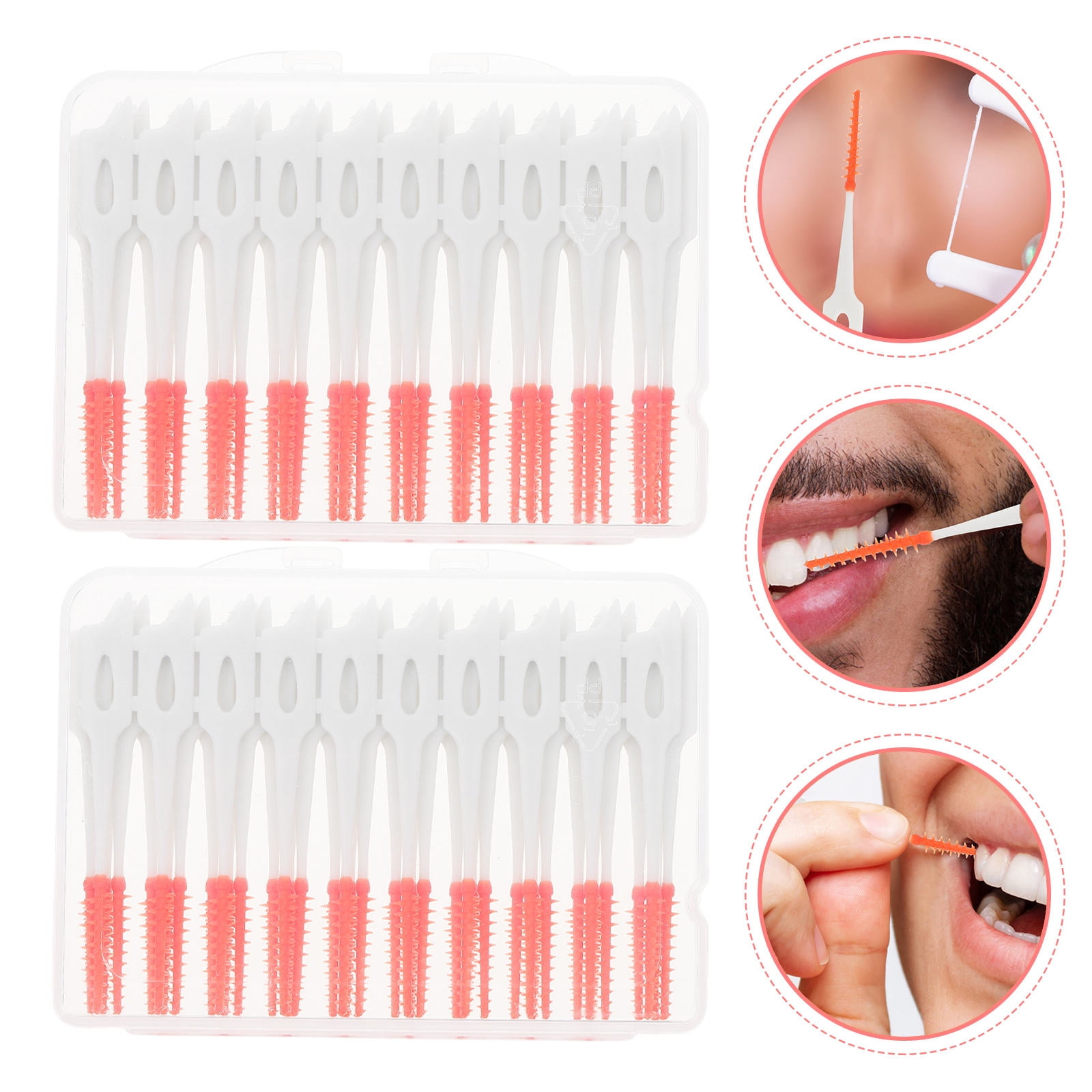 Tineasur Gum Interdental Brushes Orange TPE Traveling 80Pack 2x0.2x0.04in - Walmart.com