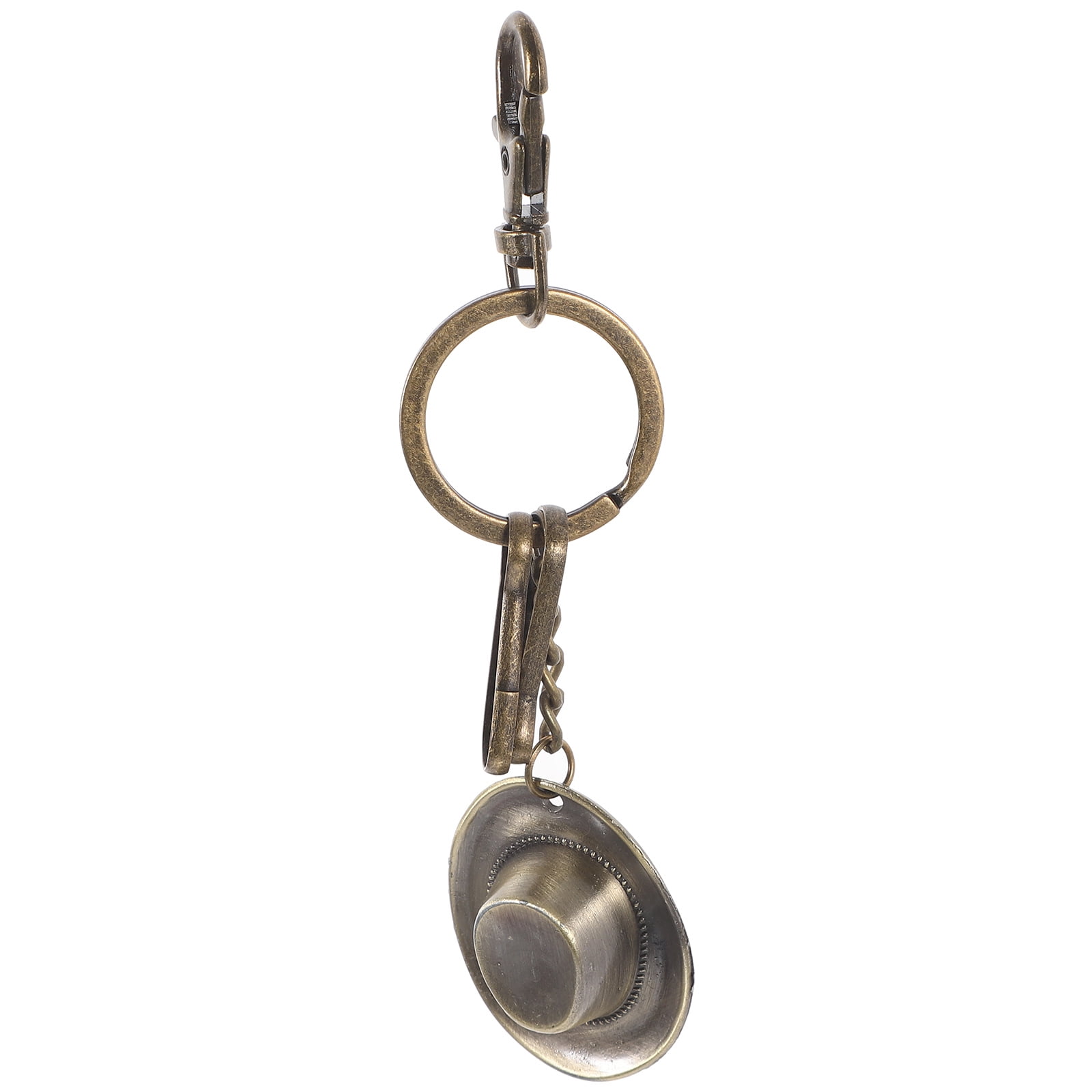 Tineasur Elegant Brown Metal Key Ring with Western Cowboy Hat Design ...