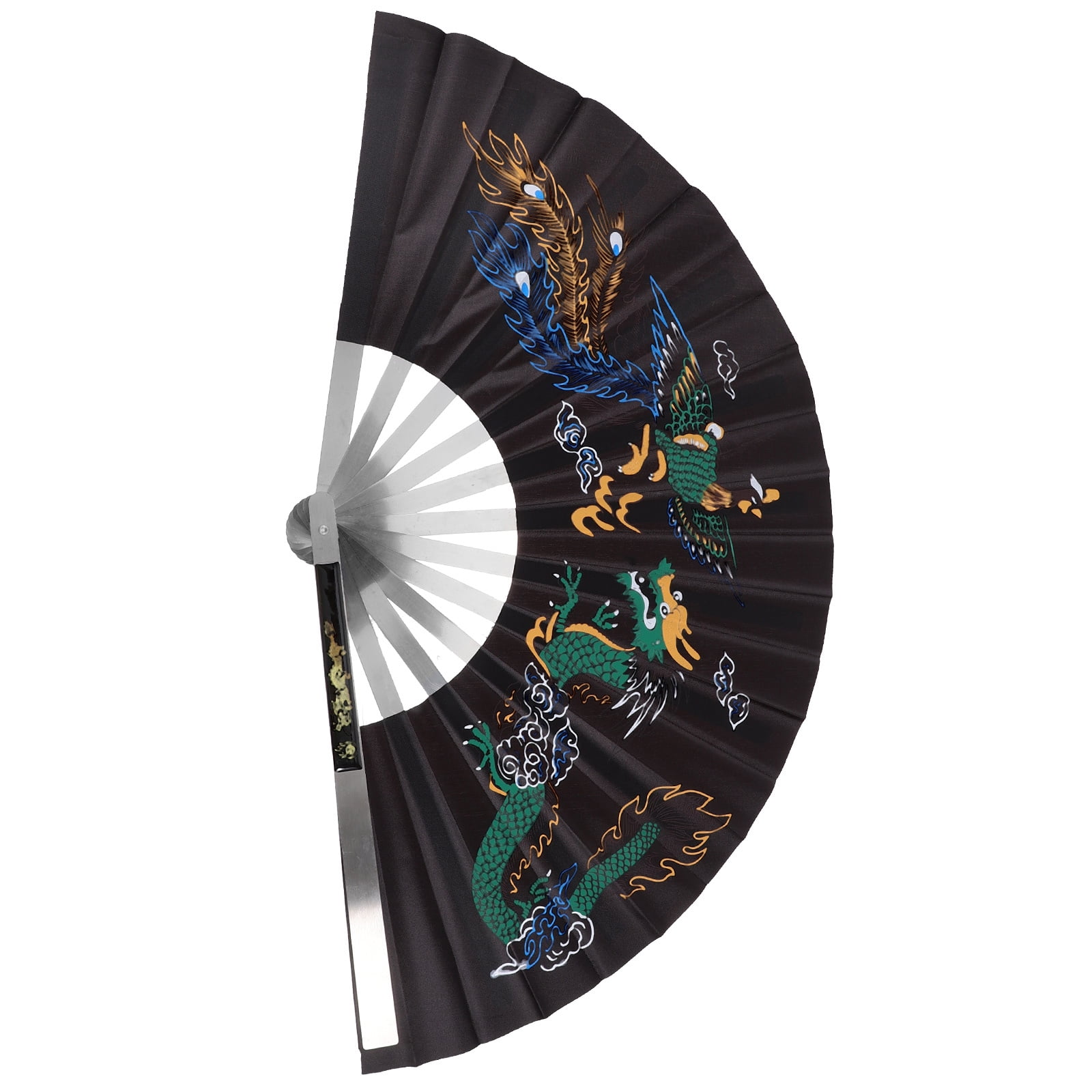 Tineasur Black Folding Fan with Metal Frame for Decorative Use ...