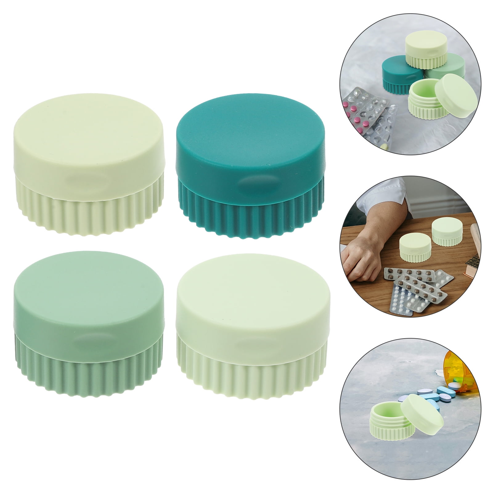 Tineasur Small Weekly Pill Organizer Pill Case 4Pcs Portable Medicine ...