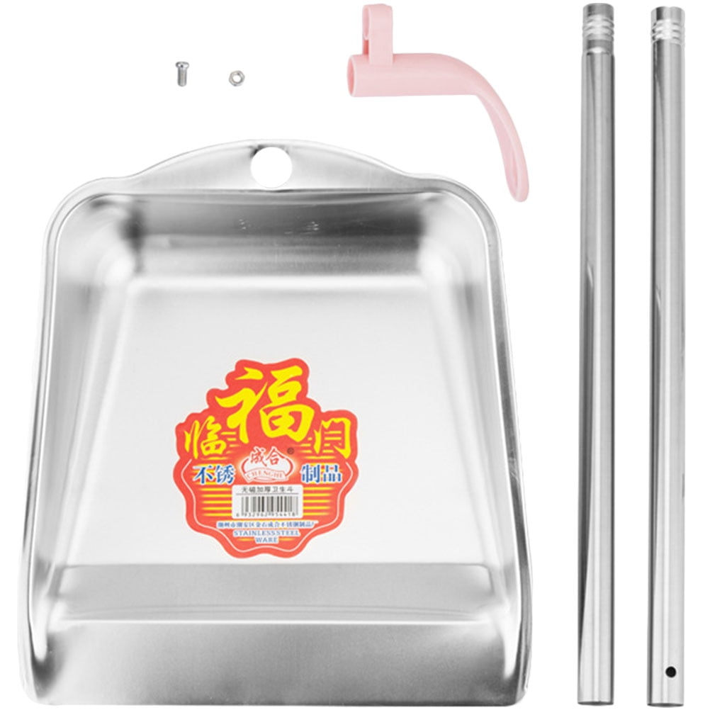 Tineasur Heavy Duty Steel Dustpan Pan Handle Long Handled Indoor ...