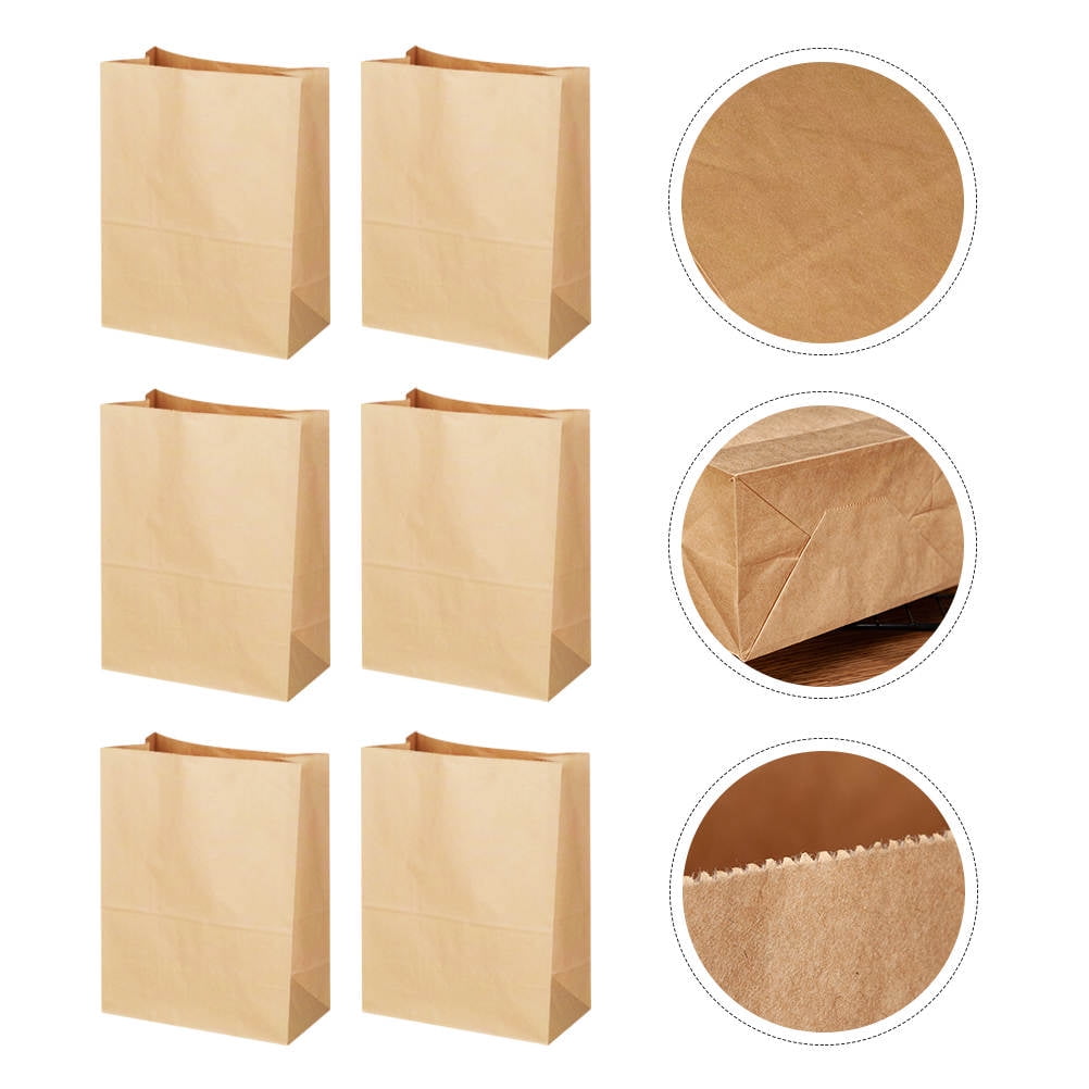 Tineasur Khaki Rectangular Paper Bags 50 Pcs Set for Bread and Pastry ...