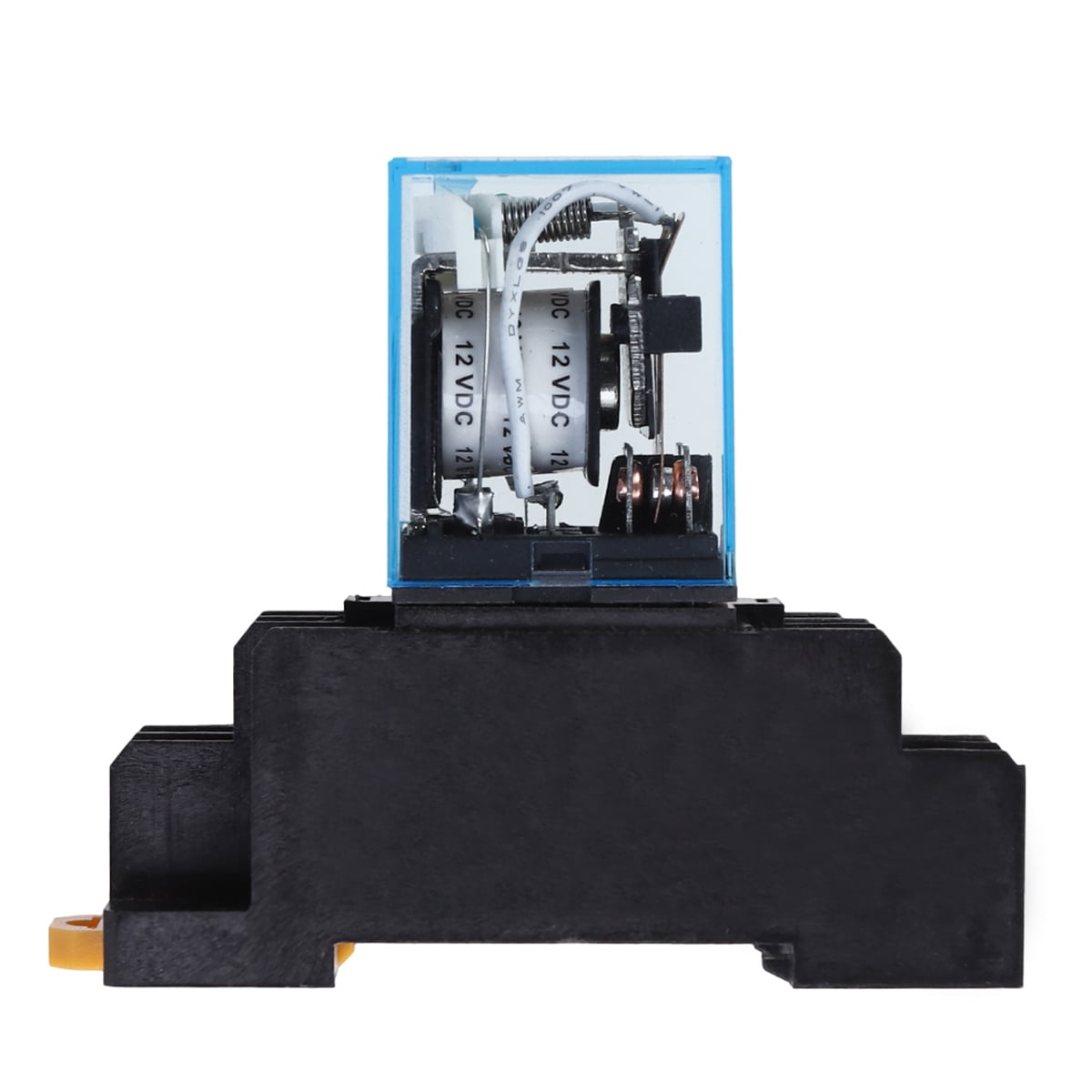Tineasur Dc 12V Electromagnetic Auxiliary Relay Black with Terminal ...