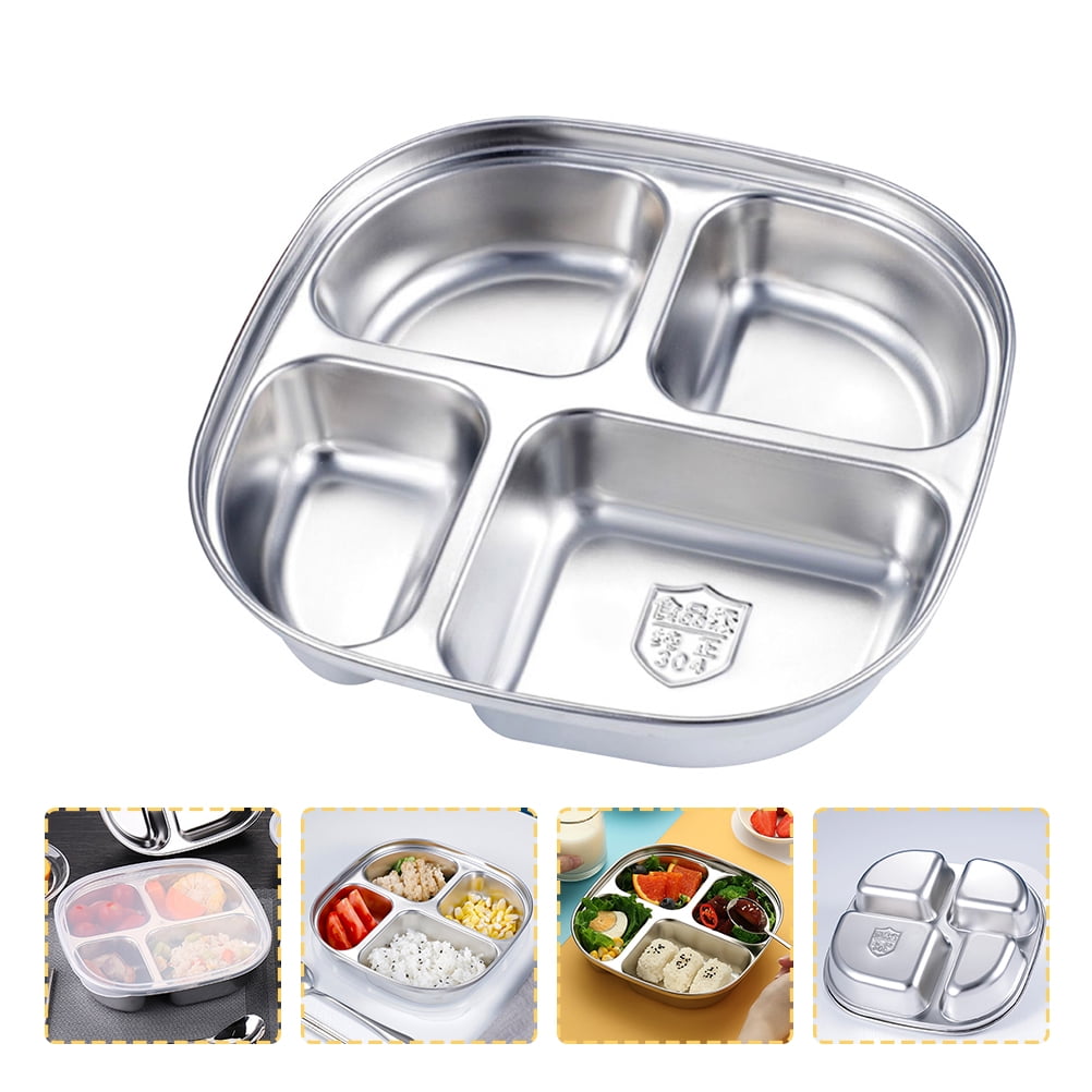 Tineasur Stainless Steel Divided Food Storage Plates Set of 1, Food ...