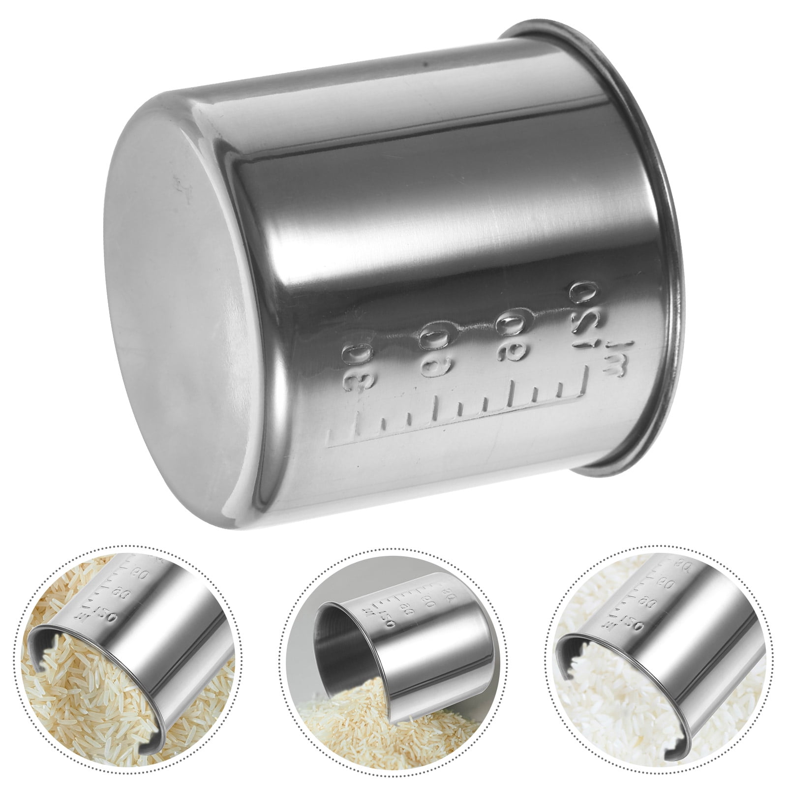 Tineasur Metal Measuring Cups Rice Cups Microwave Stainless Steel ...