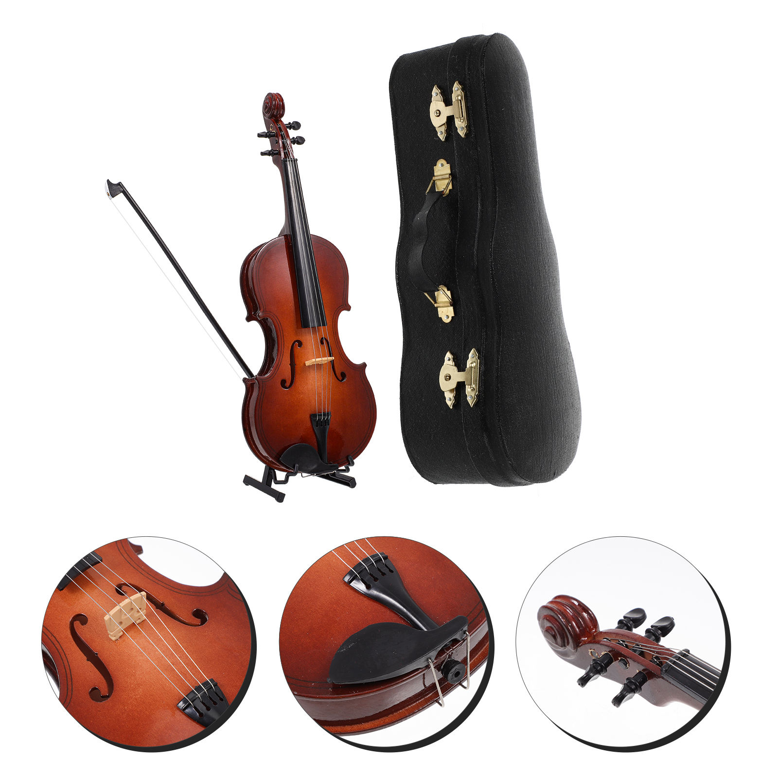 Tineasur Photo Props Mini Violin Model Dark Red 1 Set - Walmart.com