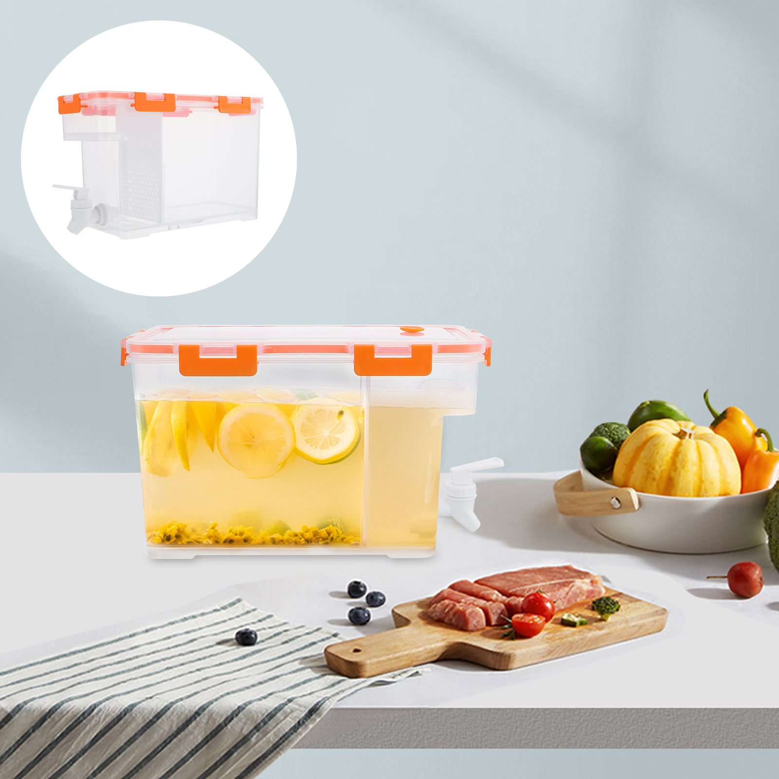 Tineasur Orange Juice Bucket For Home Use Large Capacity Fridge Juice ...