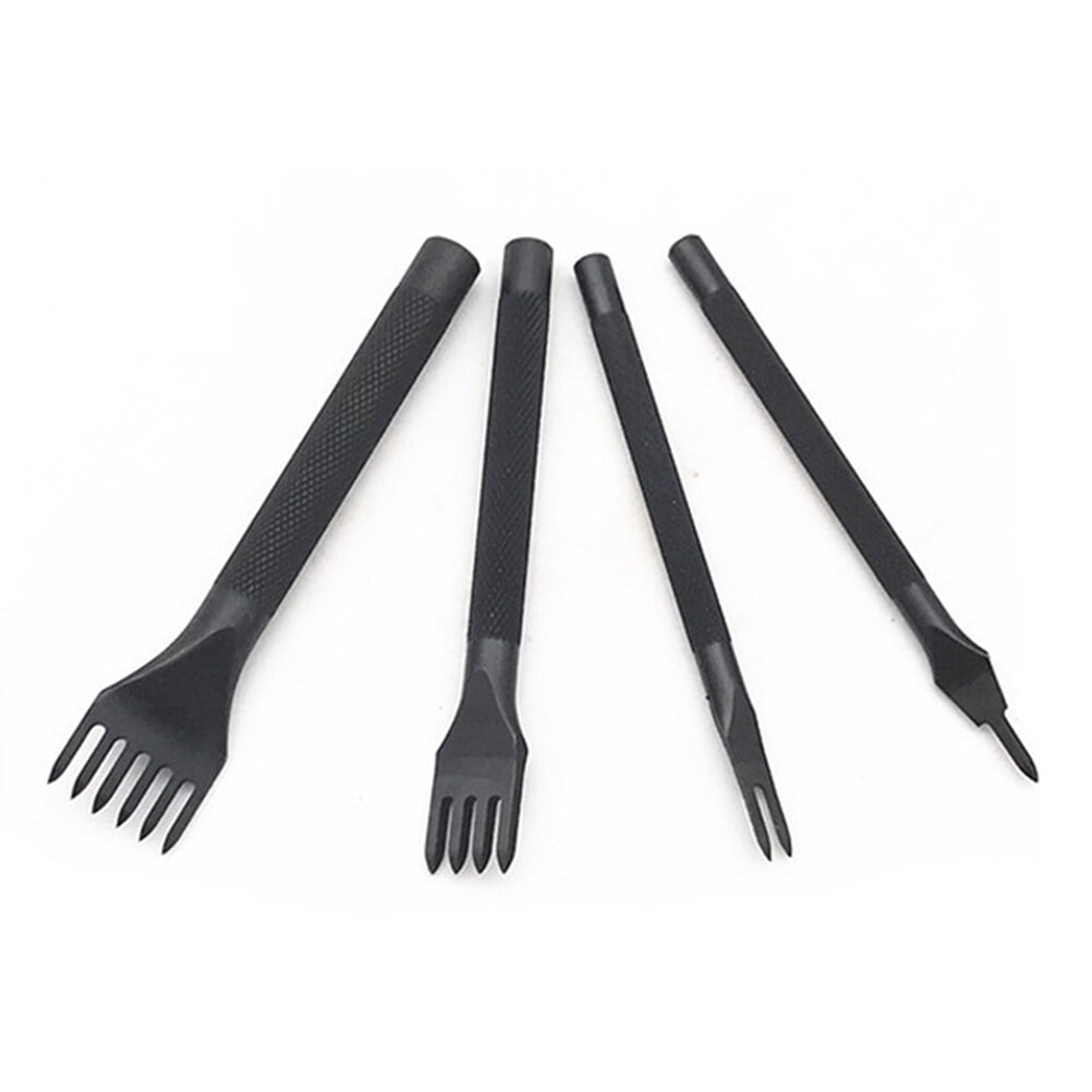 Tineasur 4Pcs Round Hole Pricking Irons Leatherworking Tool Set Kit ...