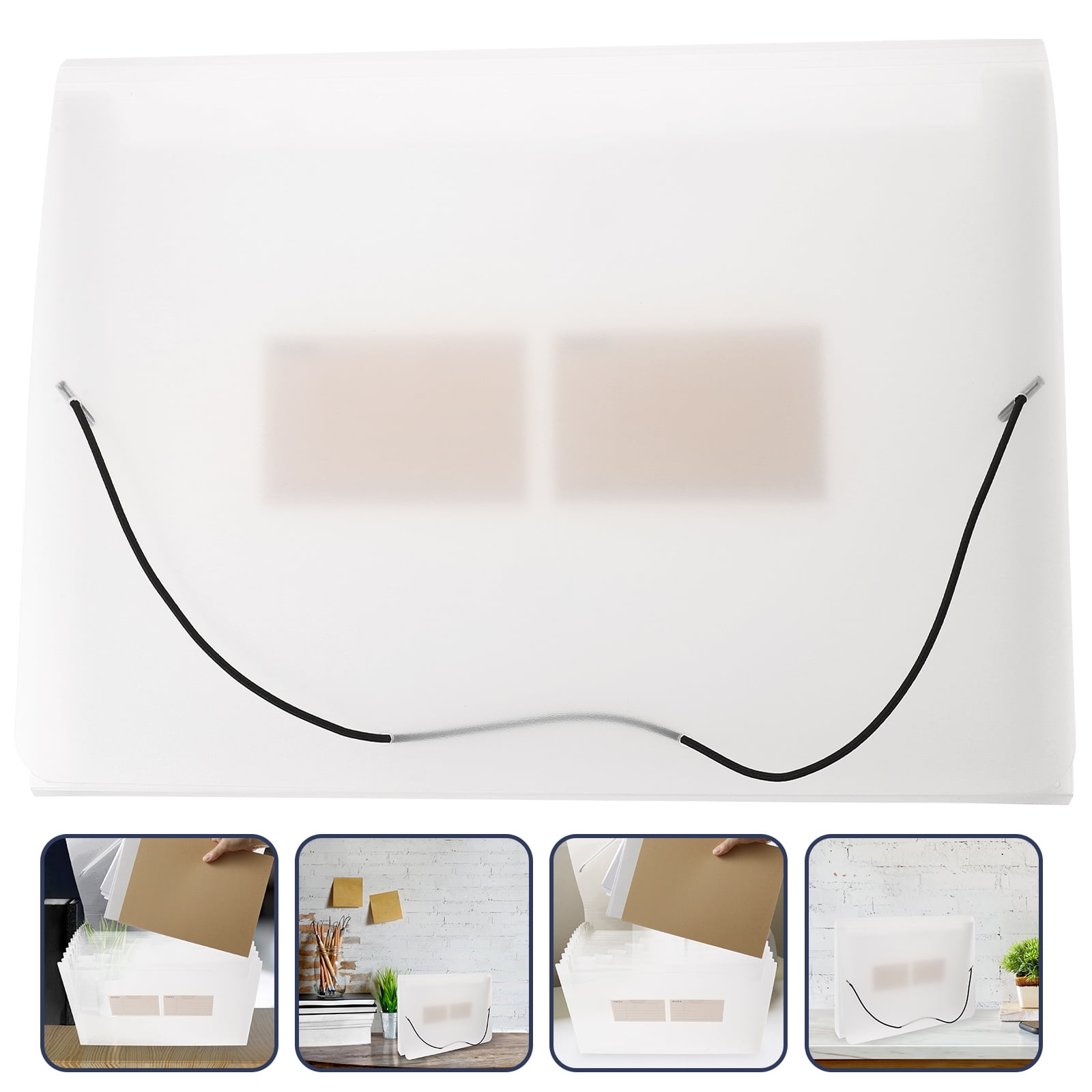 Tineasur White Accordion File Organizer Plastic Portable Receipt Folder ...