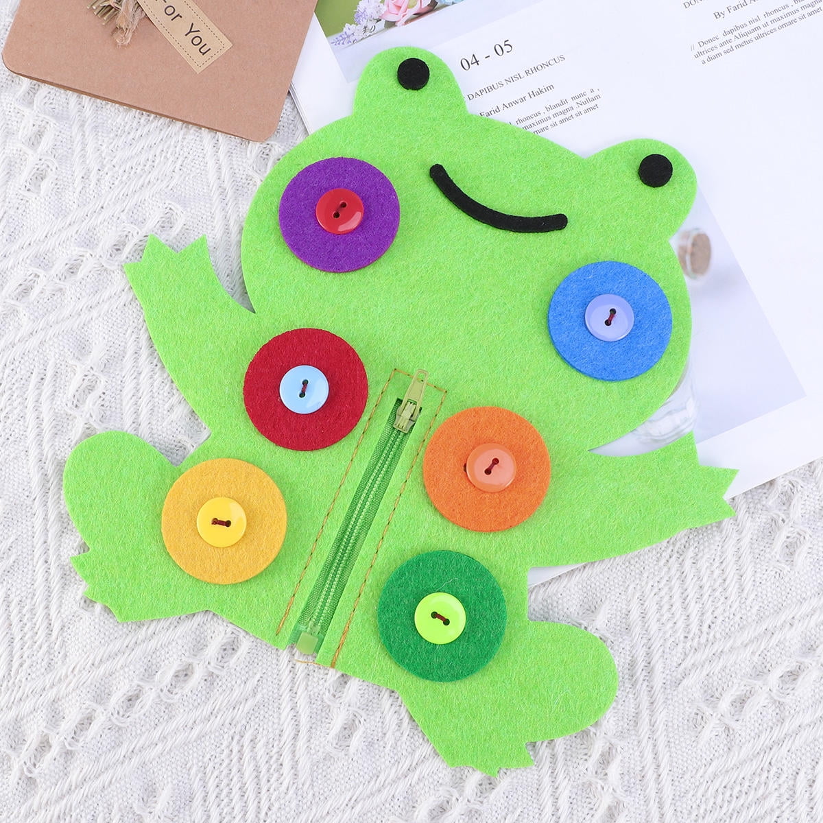 Tineasur Toddler Toys Frog Shaped Zipper Button Toy Felt 1Set - Walmart.com